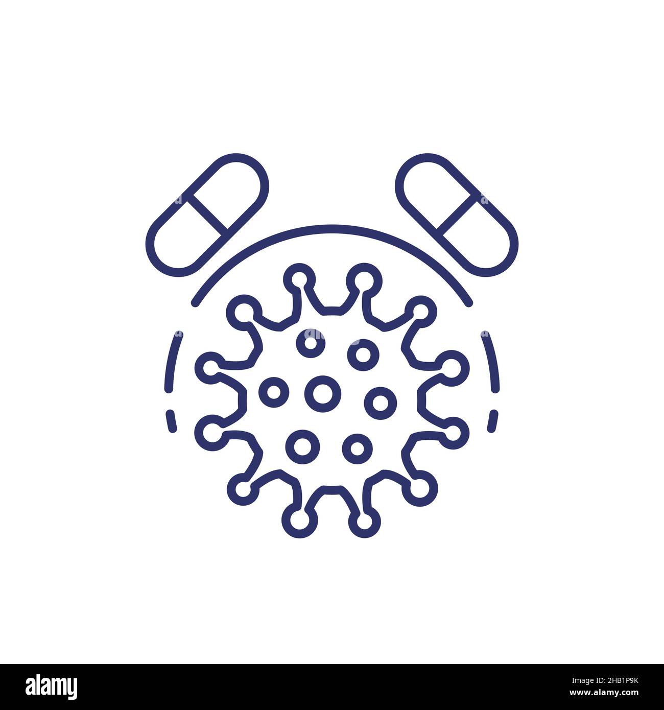 antibiotic resistance line icon on white, vector Stock Vector Image ...