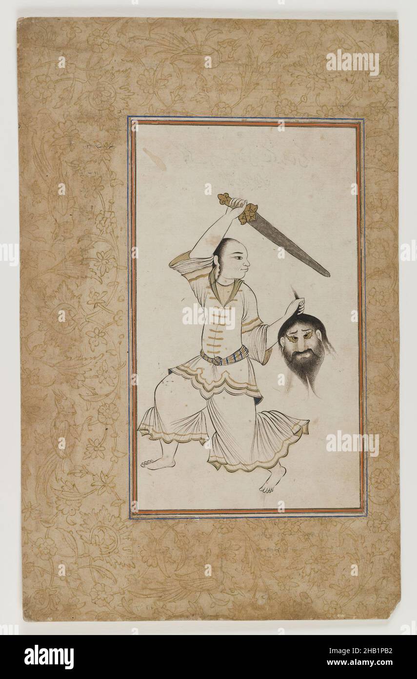 Mythical Figure from an Astrological Manuscript, Ink, slight color ...