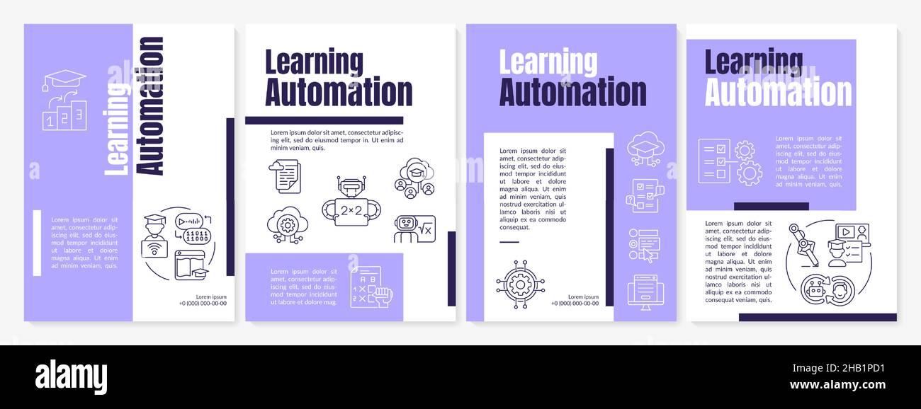 Learning automation purple brochure template Stock Vector Image & Art ...