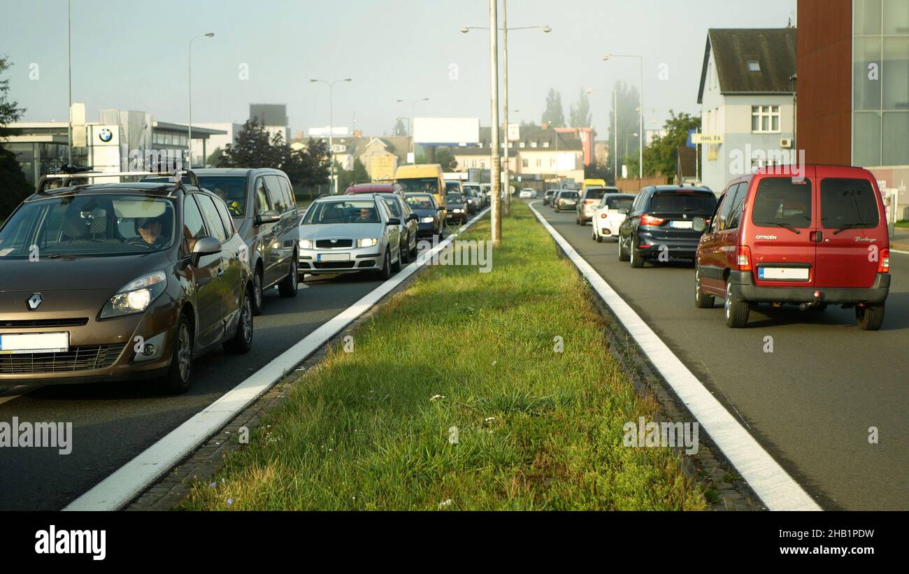 Cars huge traffic city road way highway, traffic jam rush car motorway ...