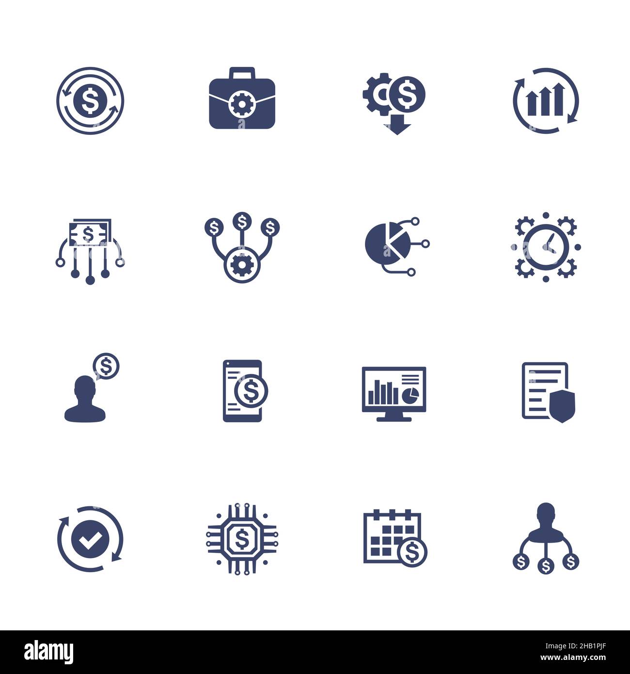 finance management, financial planning icons set Stock Vector Image ...