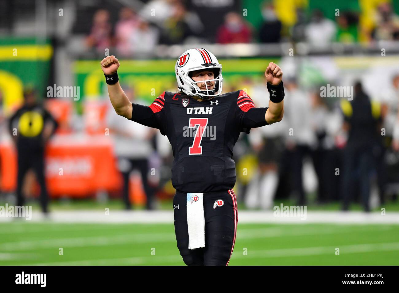 Utah Utes quarterback Cameron Rising (7) celebrates after completing ...