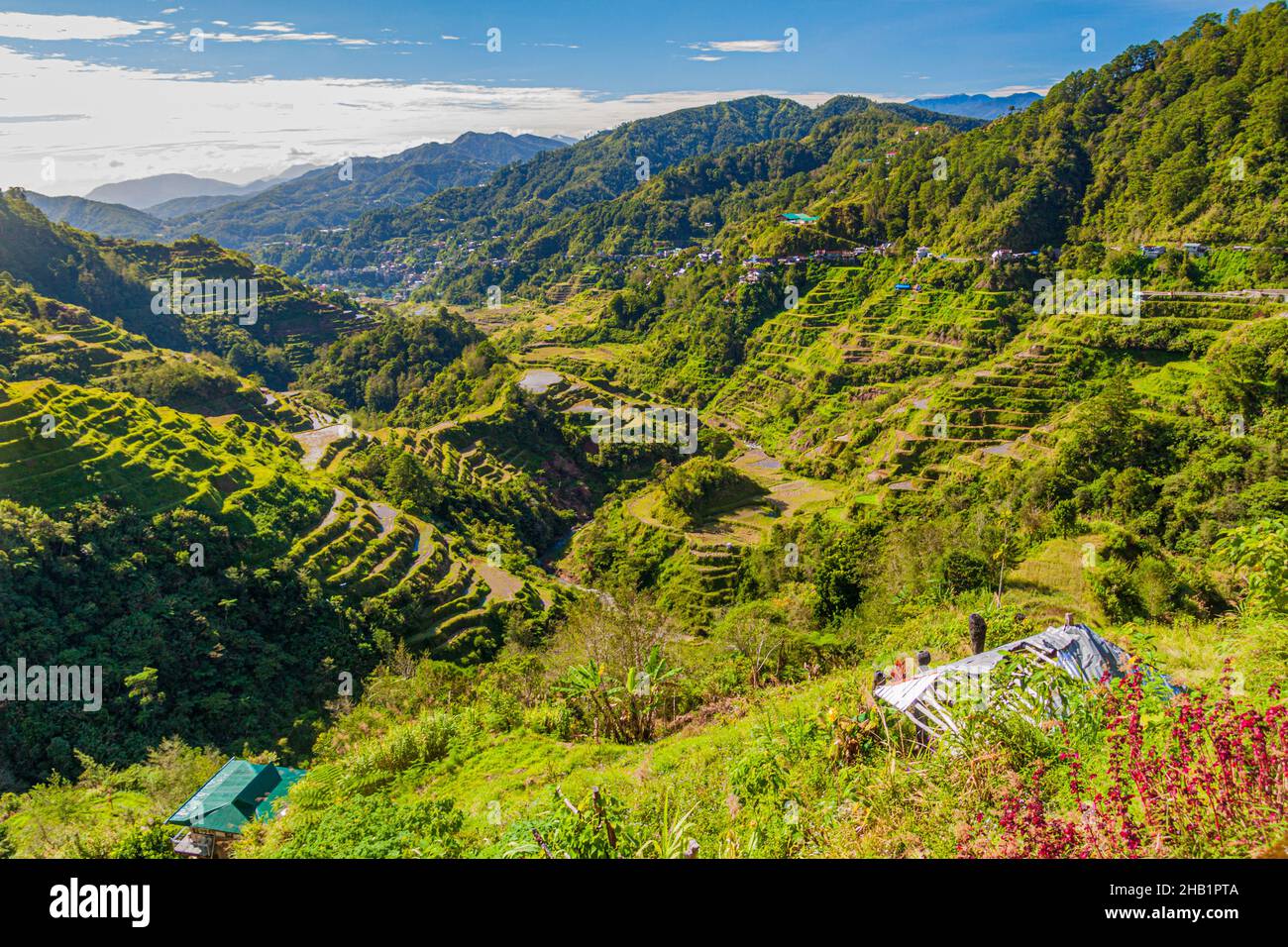 Rice terraces near Banaue village on Luzon island, Philippines Stock ...