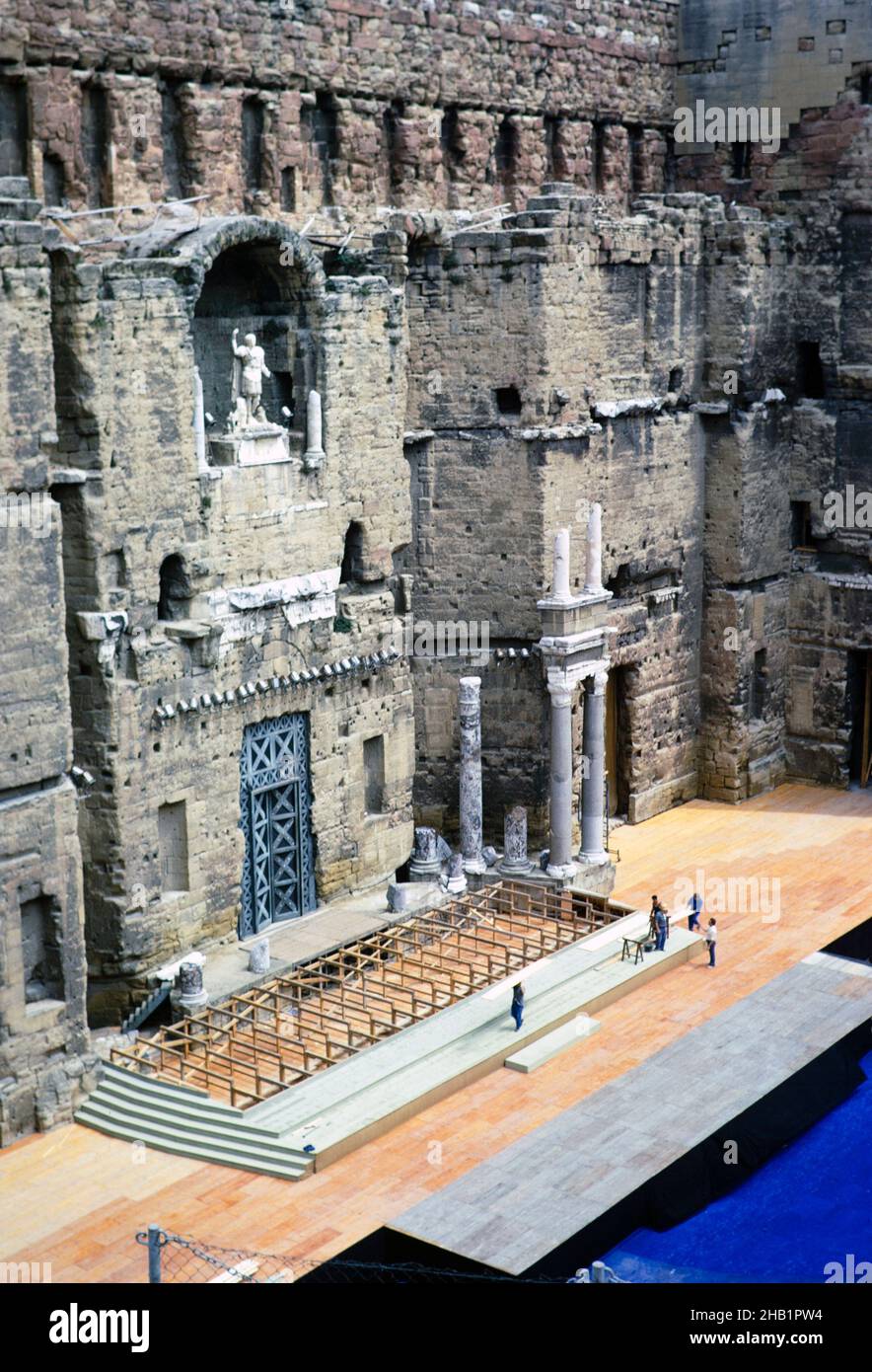 Stage inside Roman amphitheatre Orange, France 1973 Stock Photo - Alamy