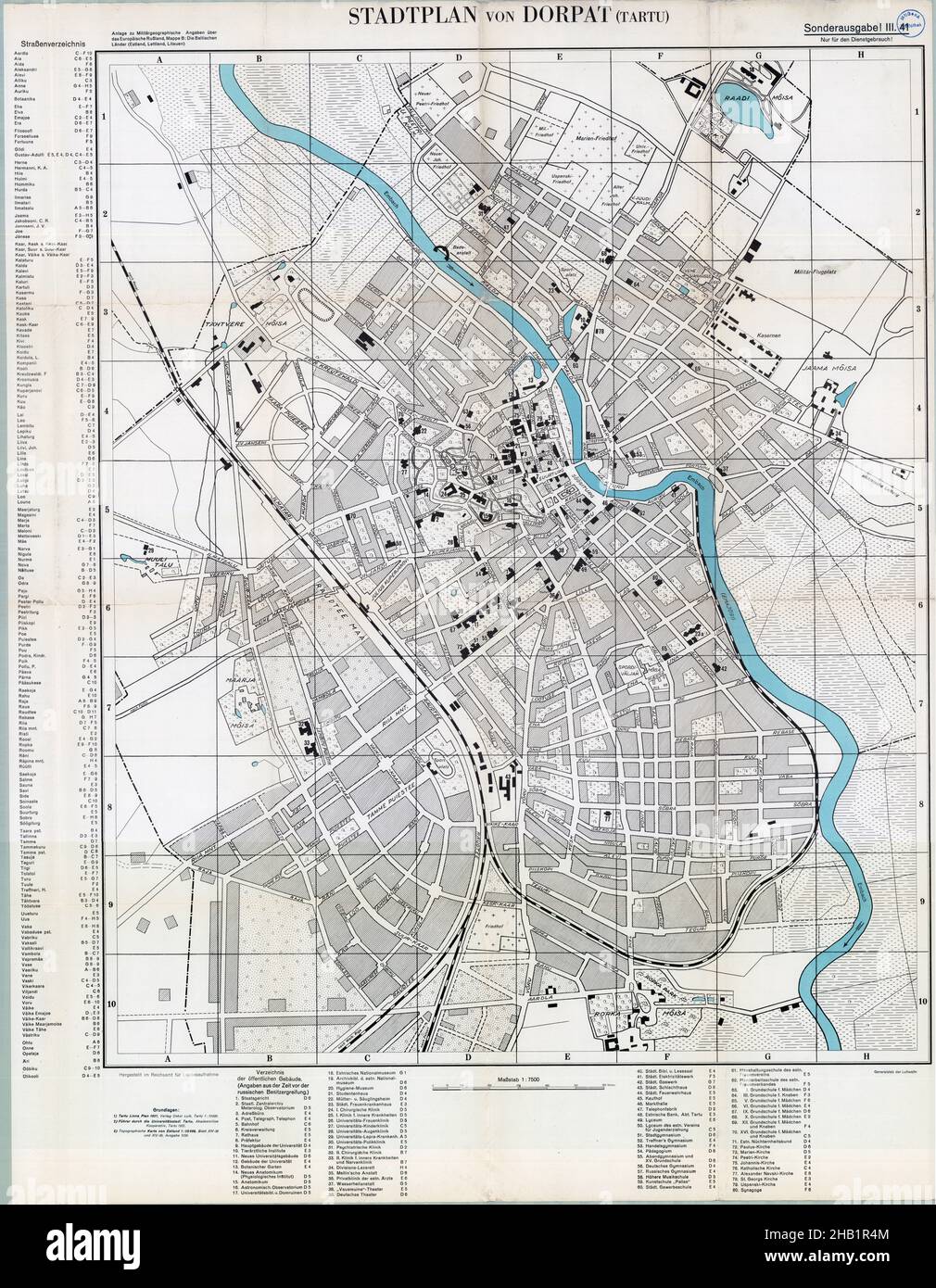 Tartu Plan, Tartu City, Tartu Map, Dorpat Map, Old Dorpat Map, Retro ...