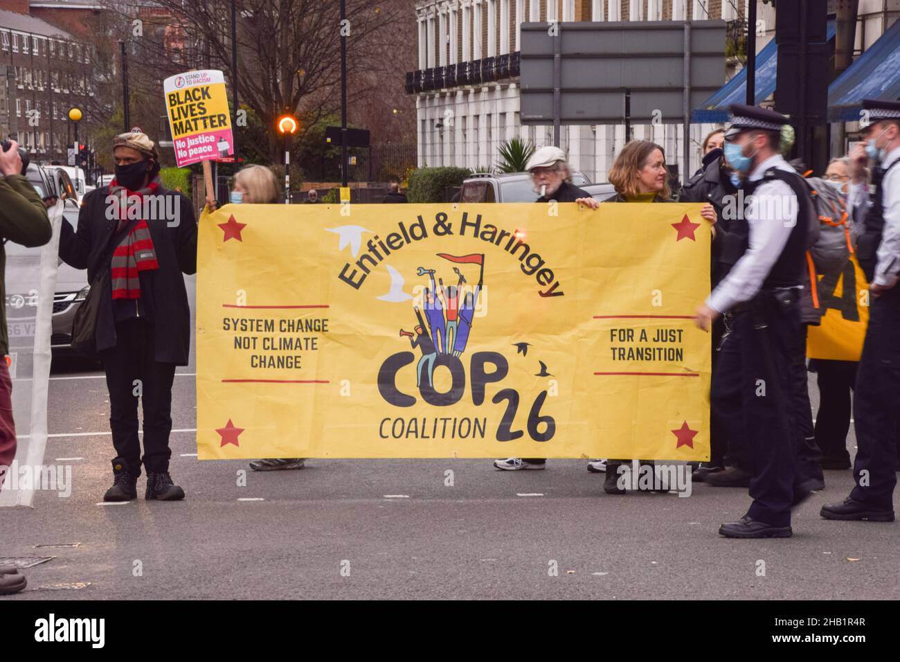 London, UK 16th December 2021. Activists gathered outside Camden ...