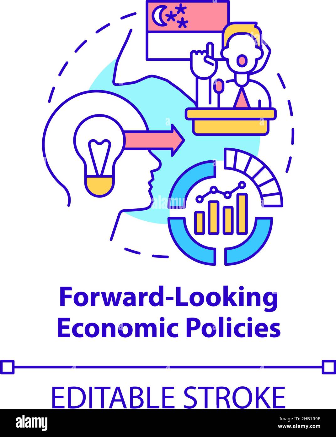 Forward-looking economic policies concept icon Stock Vector Image & Art ...