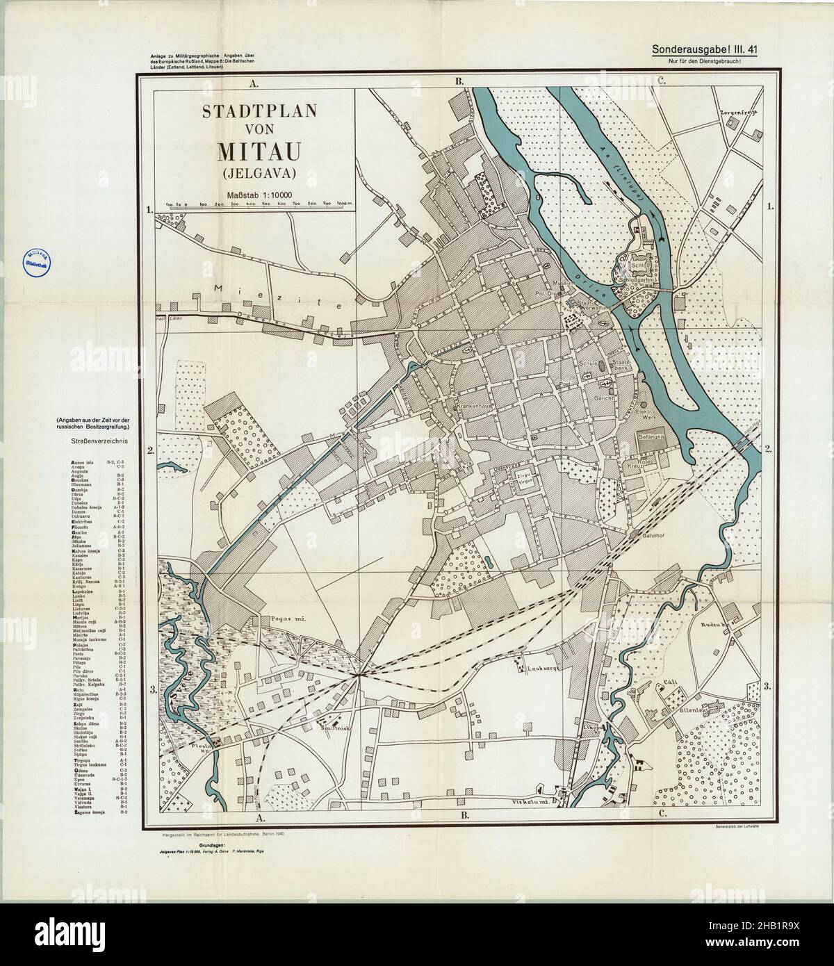 Mitau Map, Map of Mitau, Jelgava Map, Map of Jelgava, Jelgava Print ...