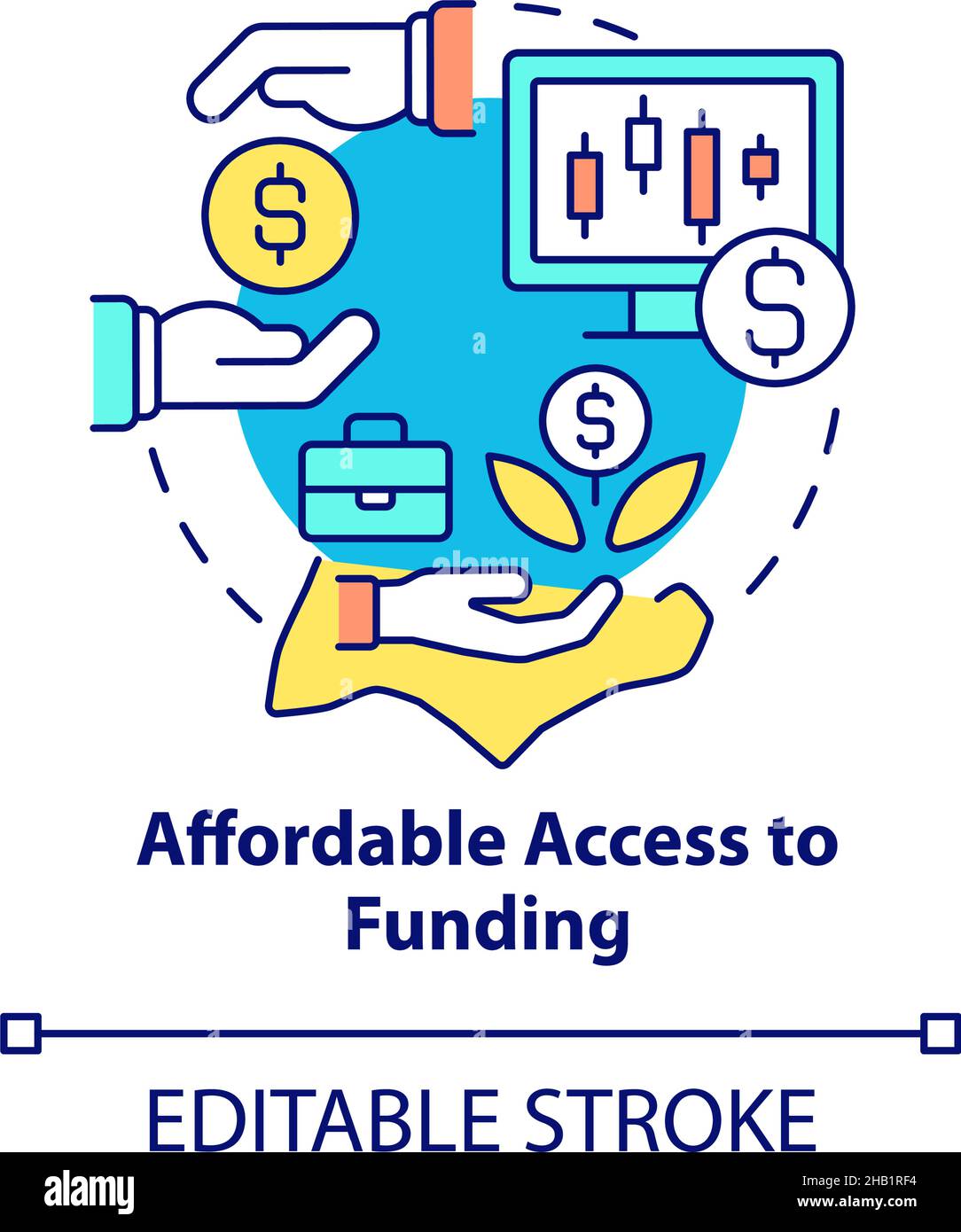 Affordable access to funding concept icon Stock Vector Image & Art - Alamy