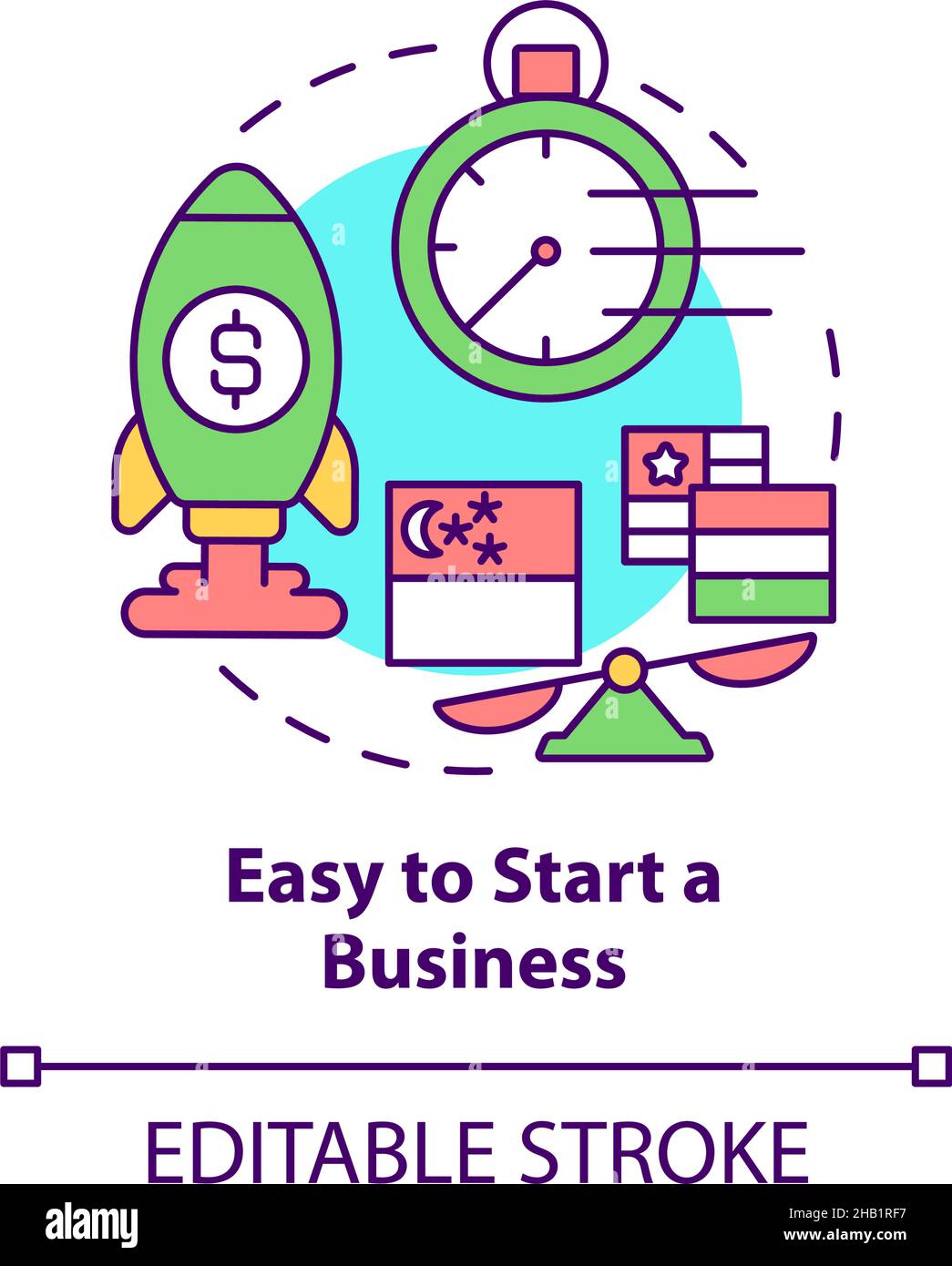 Easy to start business concept icon Stock Vector Image & Art - Alamy