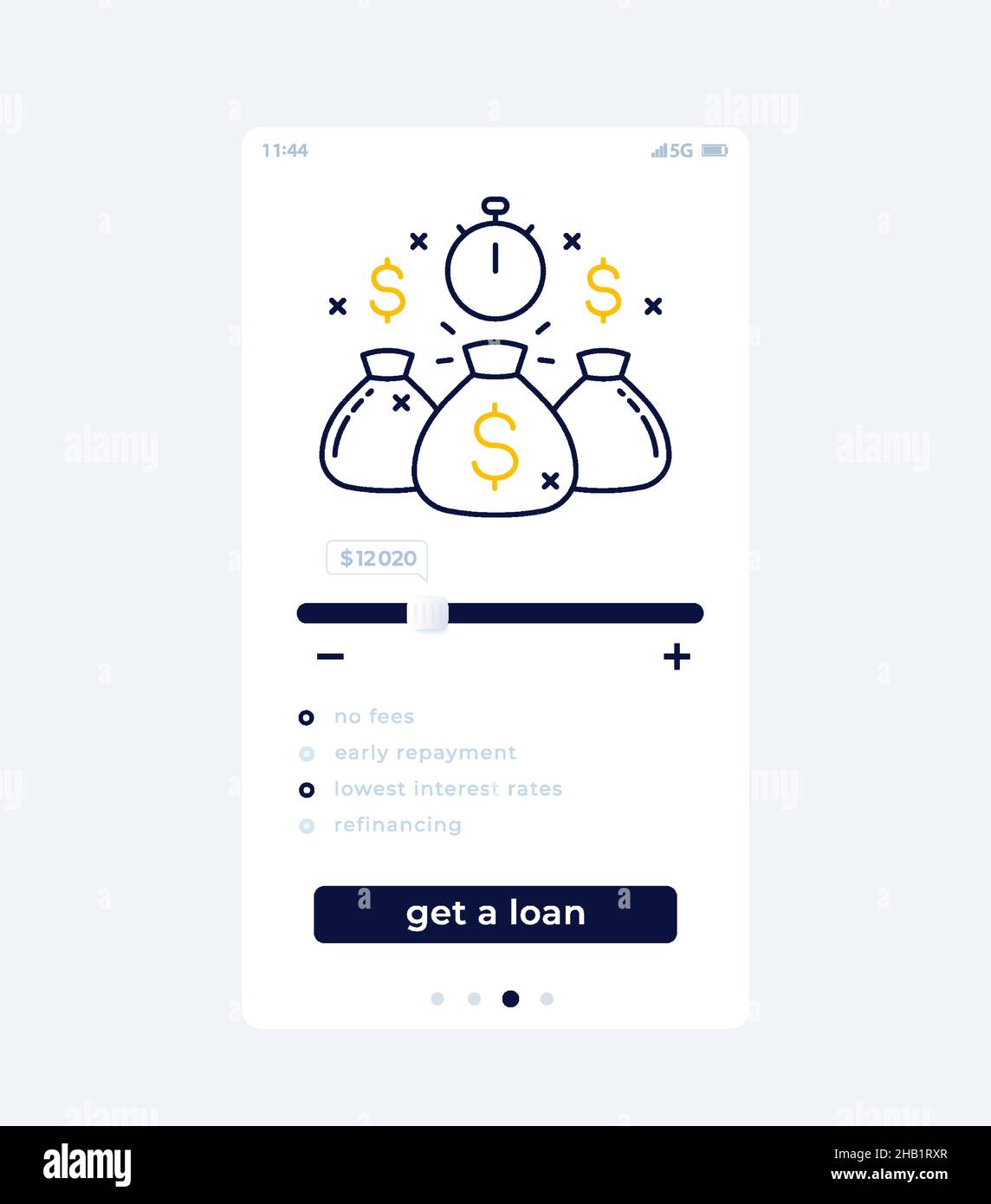 Fast loan mobile app, ui design, vector Stock Vector Image & Art - Alamy