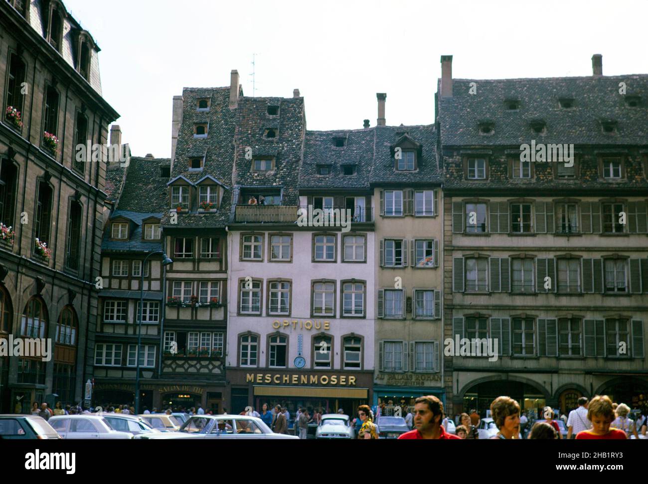 Historic half-timbered medieval buildings in Place de la Cathedrale ...