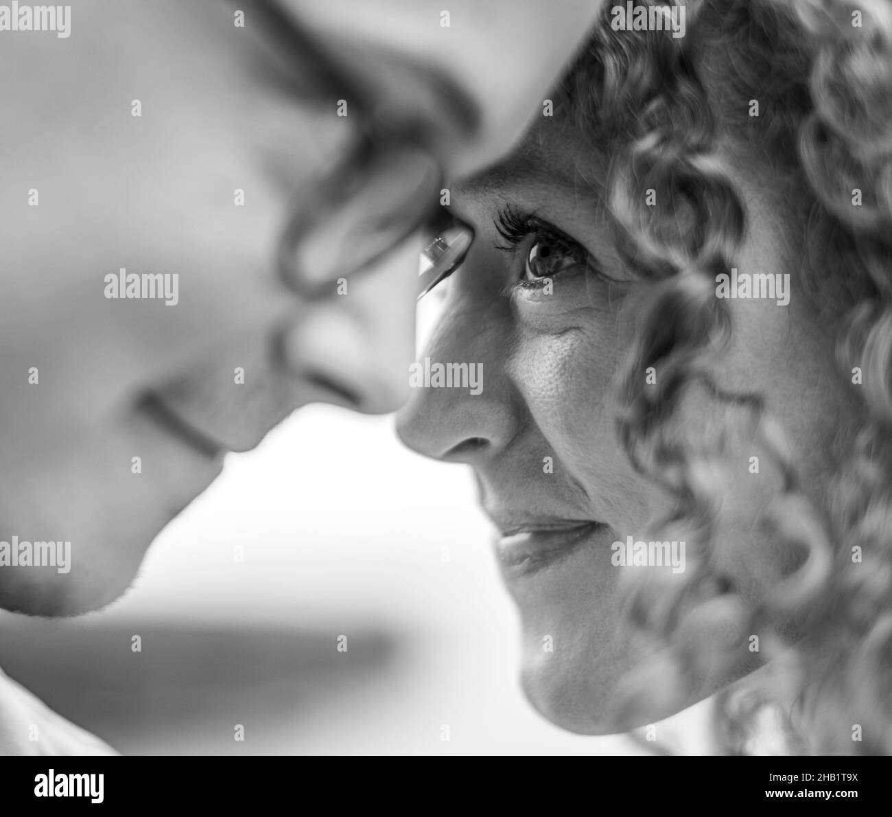 Intimate close up loving Black and White Stock Photos & Images - Alamy