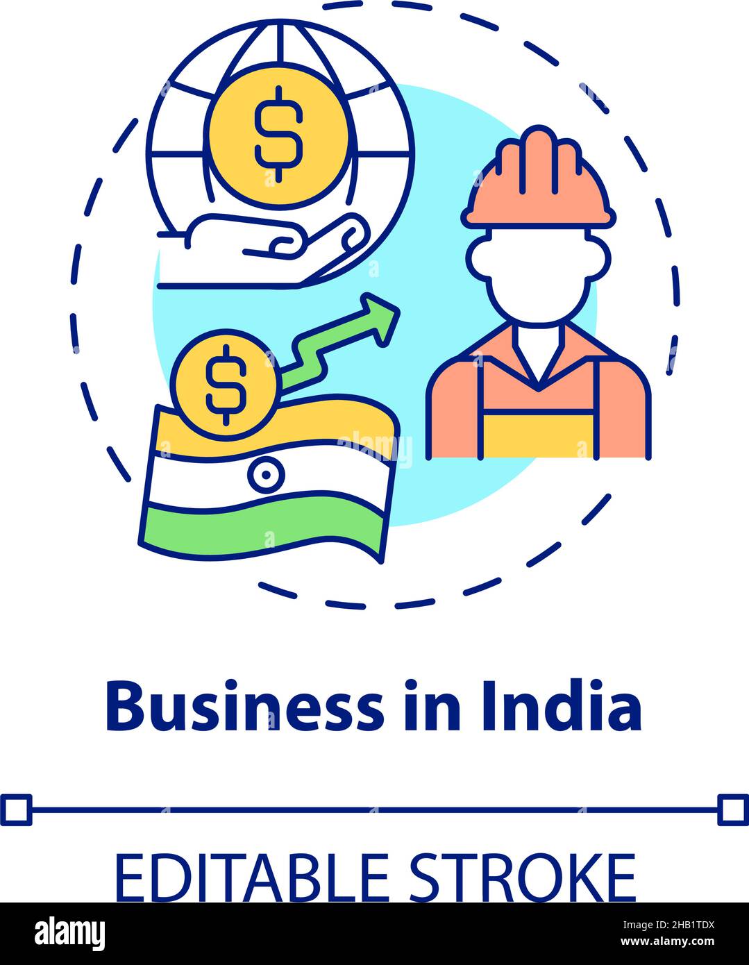 Business in India concept icon Stock Vector Image & Art - Alamy