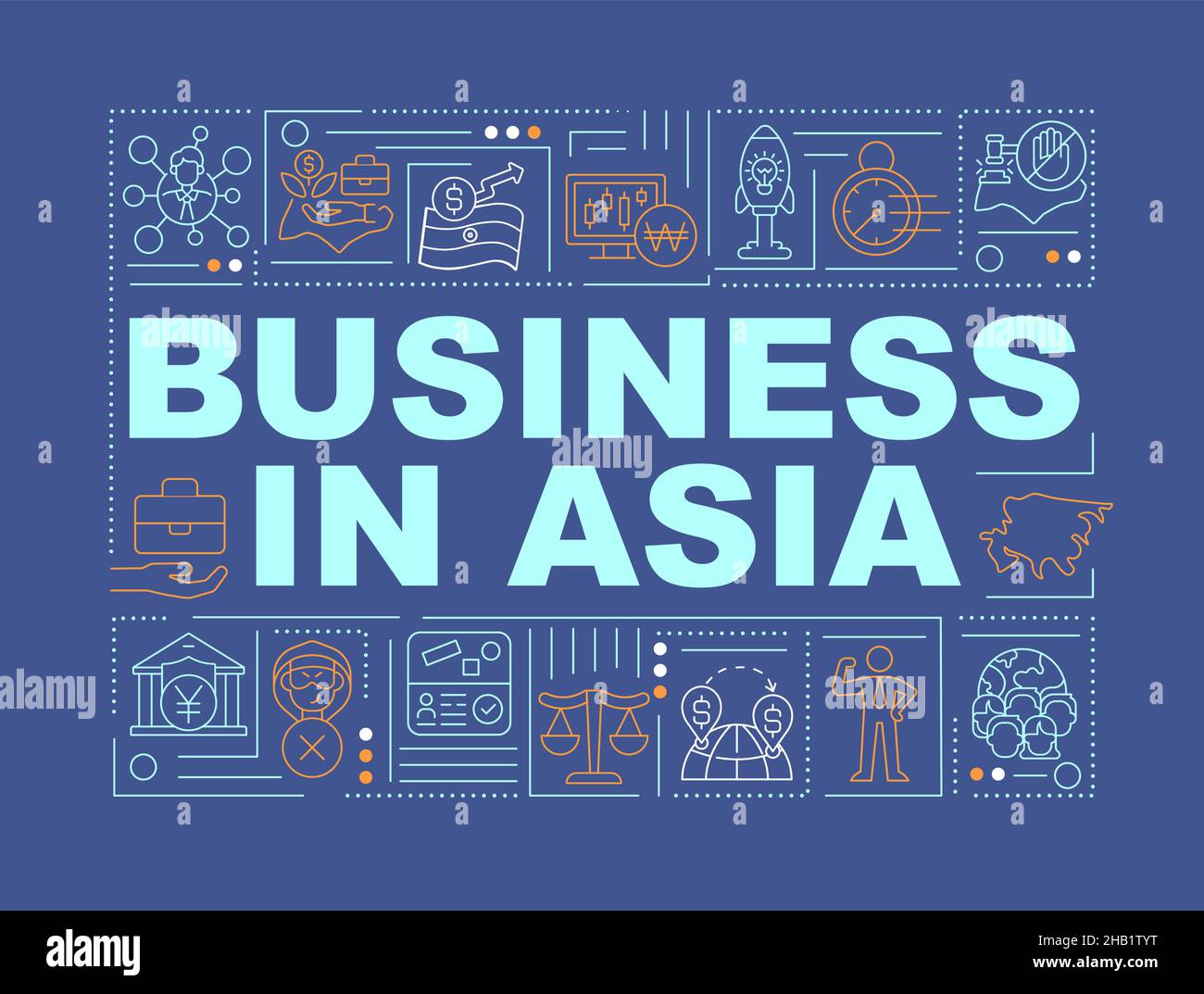 Business friendly asian countries word concepts blue banner Stock ...
