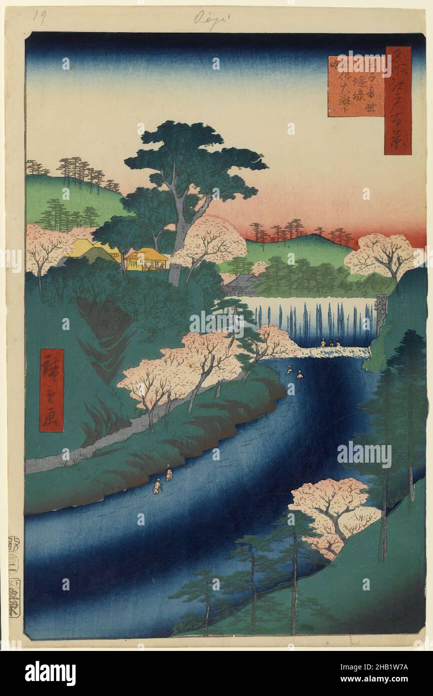 Dam on the Otonashi River at Oji, No. 19 in One Hundred Famous Views of ...