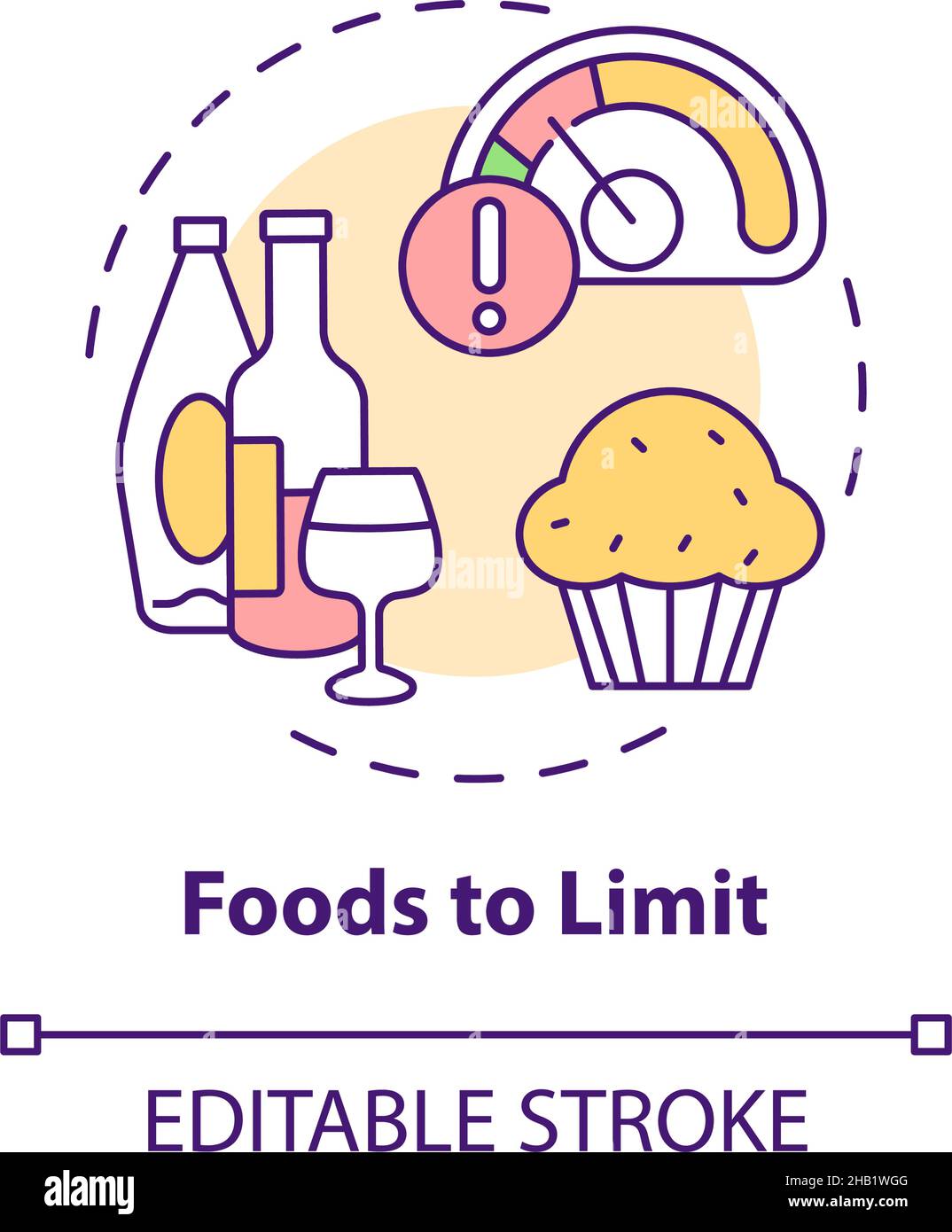 Foods to limit concept icon Stock Vector Image & Art - Alamy