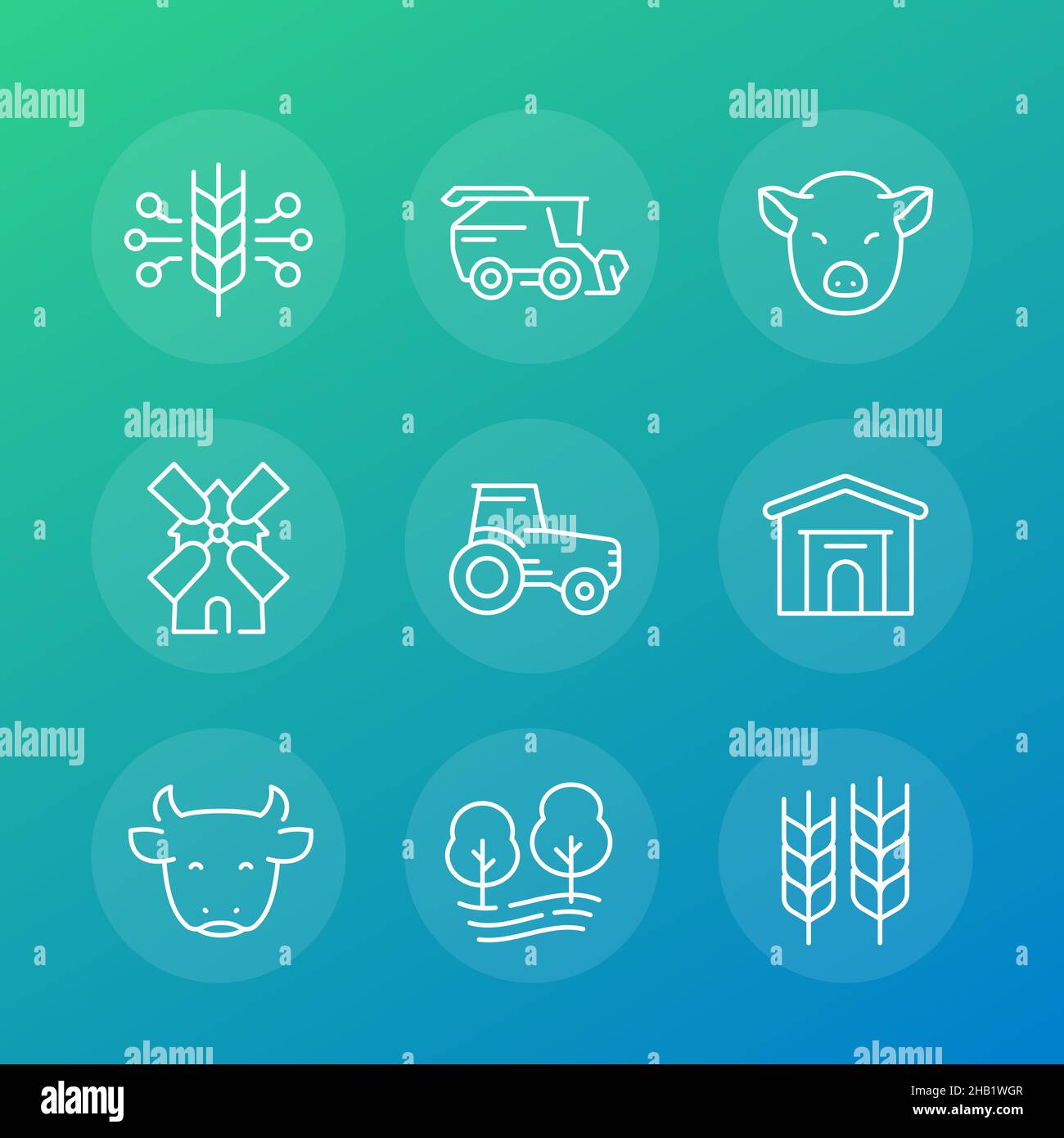 agriculture and farming icons, line vector set Stock Vector Image & Art ...