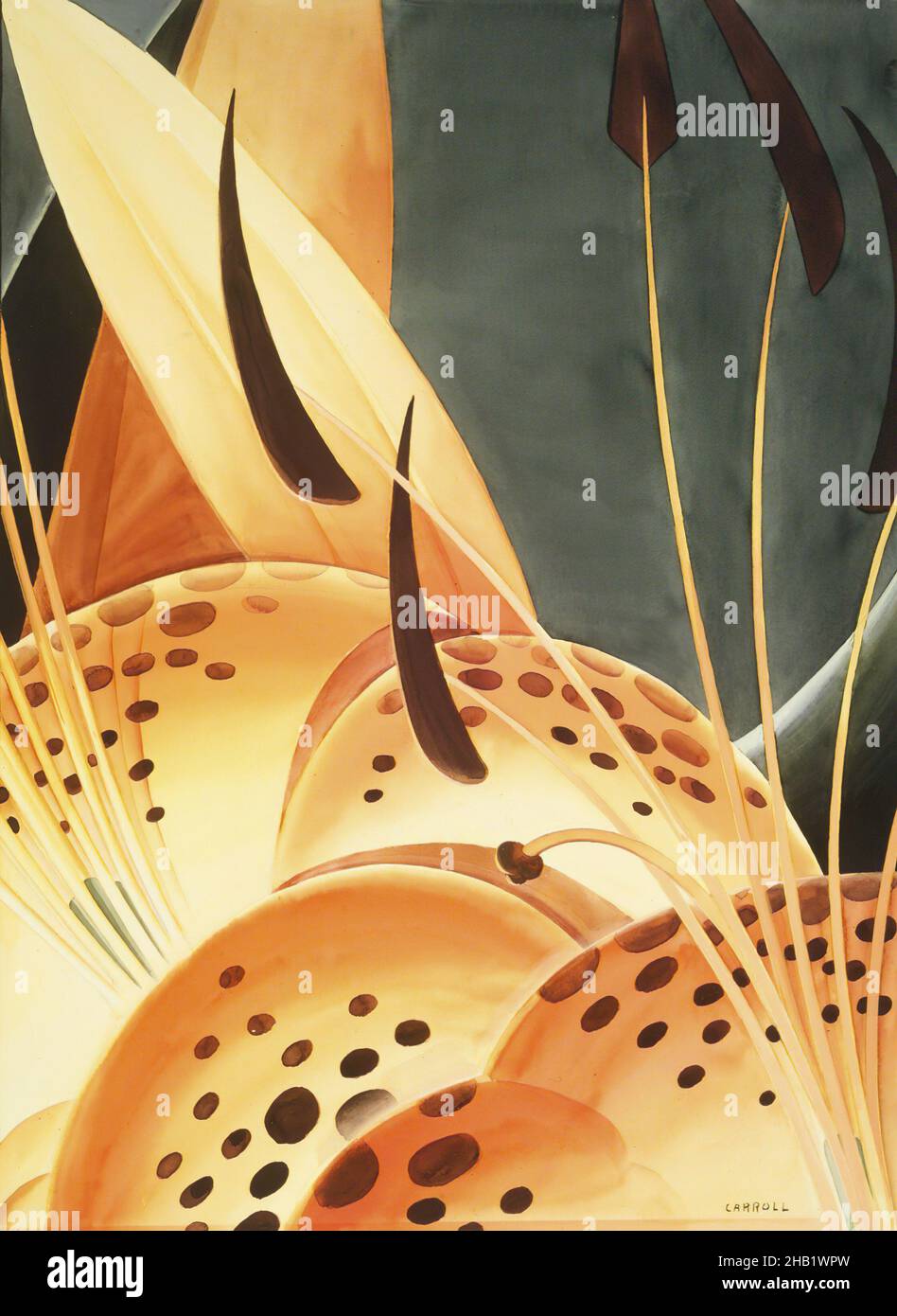 Tiger Lillies, Leon Carroll, American, 1887-1937, Watercolor on ...