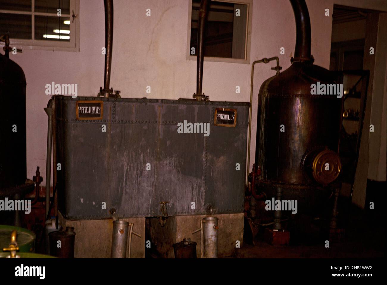 Antique equipment used for manufacture of perfume, Parfumerie Fragonard ...