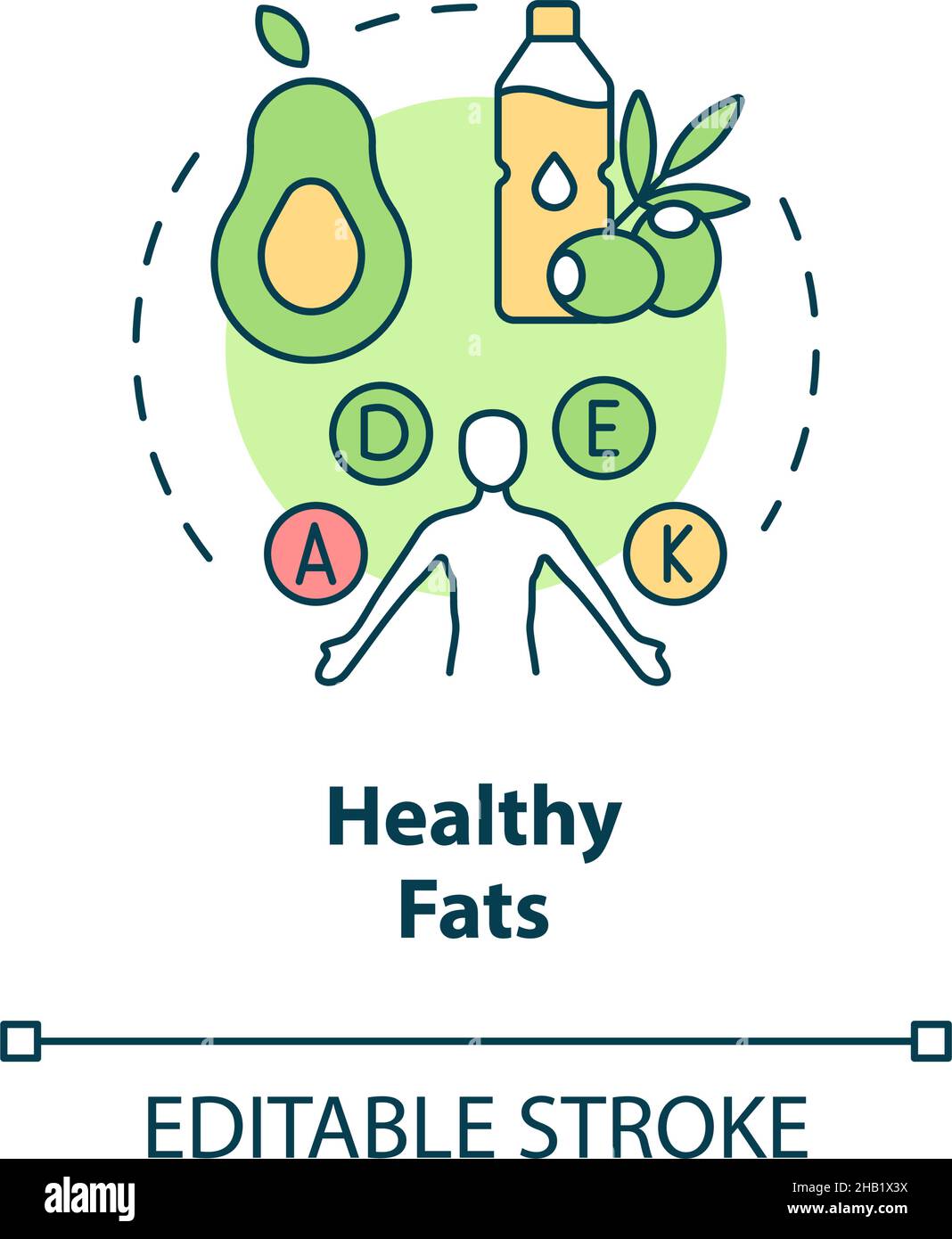 Healthy fats concept icon Stock Vector Image & Art - Alamy