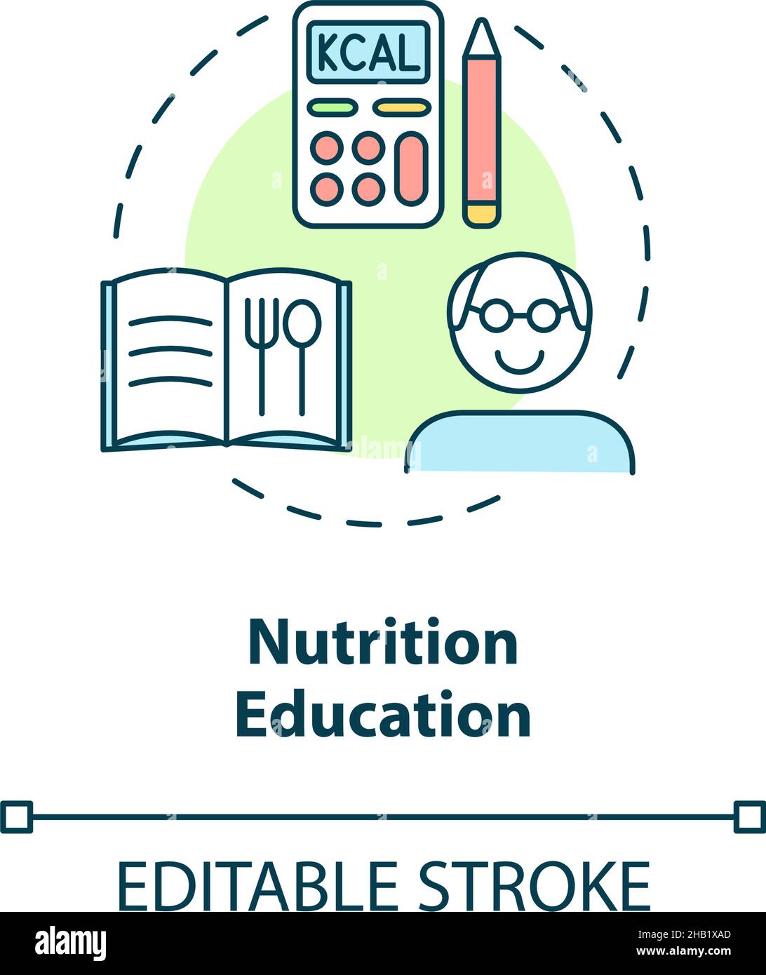 Nutrition education concept icon Stock Vector Image & Art - Alamy