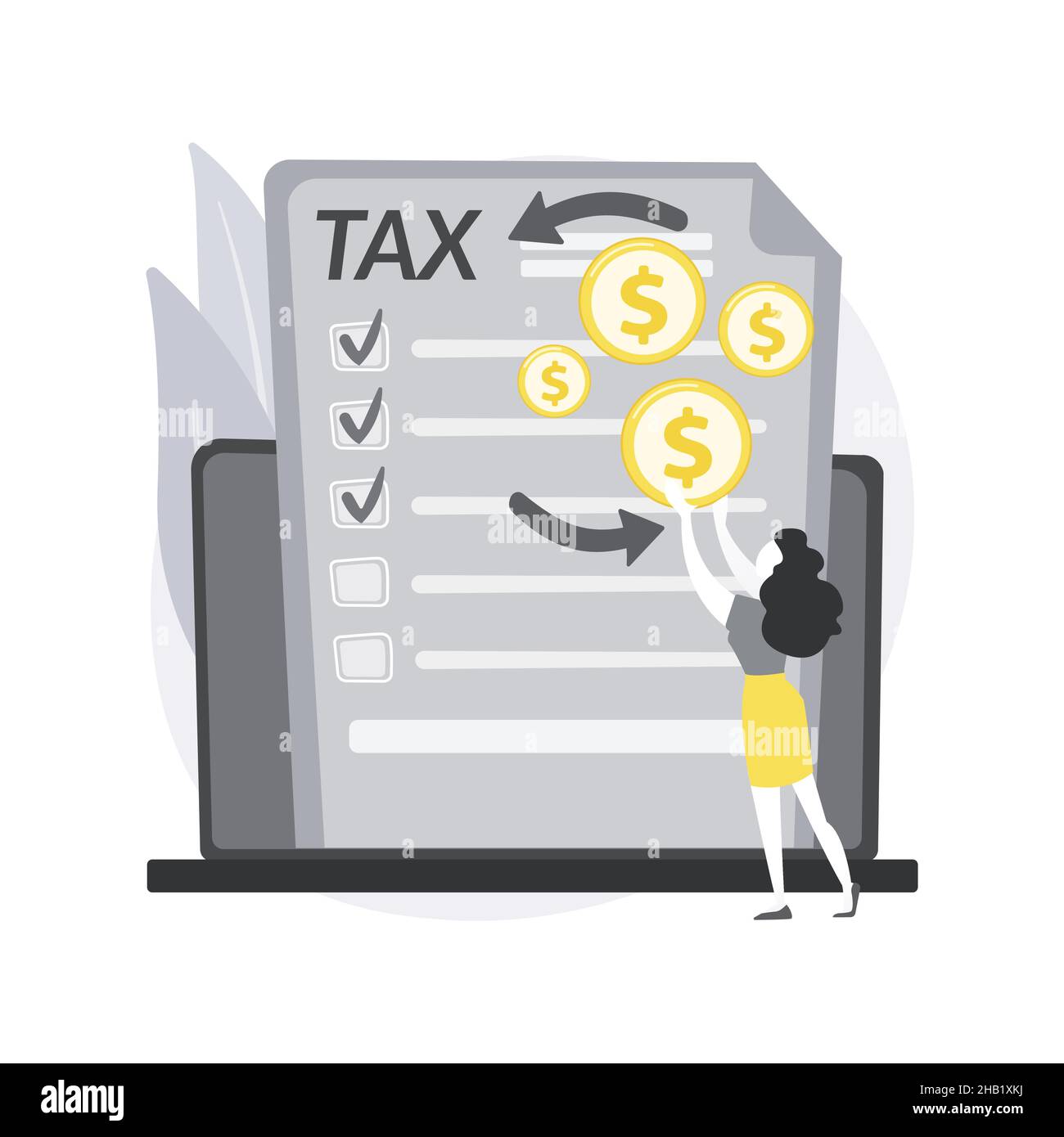 Filing tax return software abstract concept vector illustration Stock ...