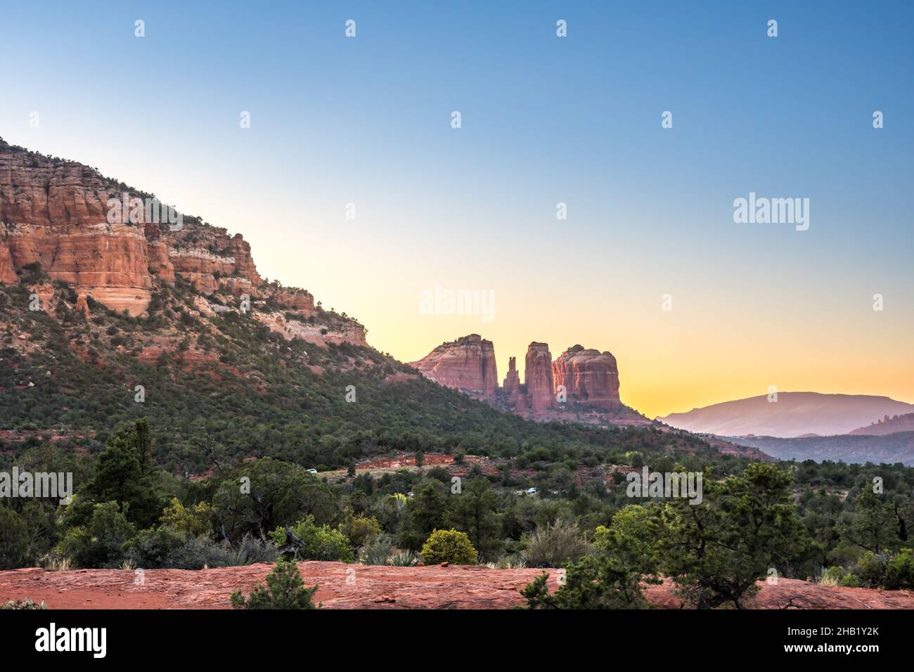 A steep canyon walls set of rock formation in the preserve park Stock ...