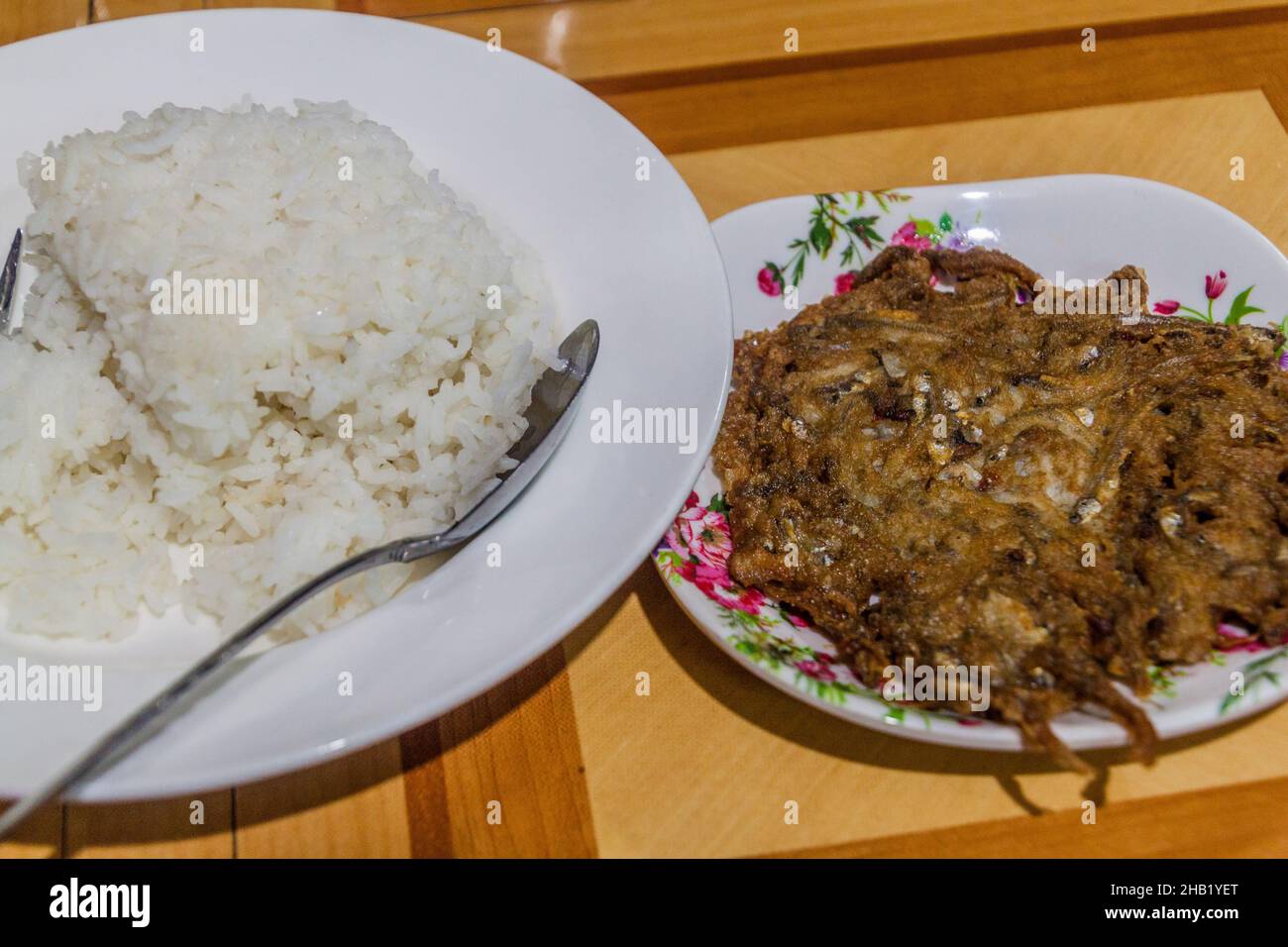 Meal in Philippines, Tortang Dulong, fried fish cake Stock Photo - Alamy