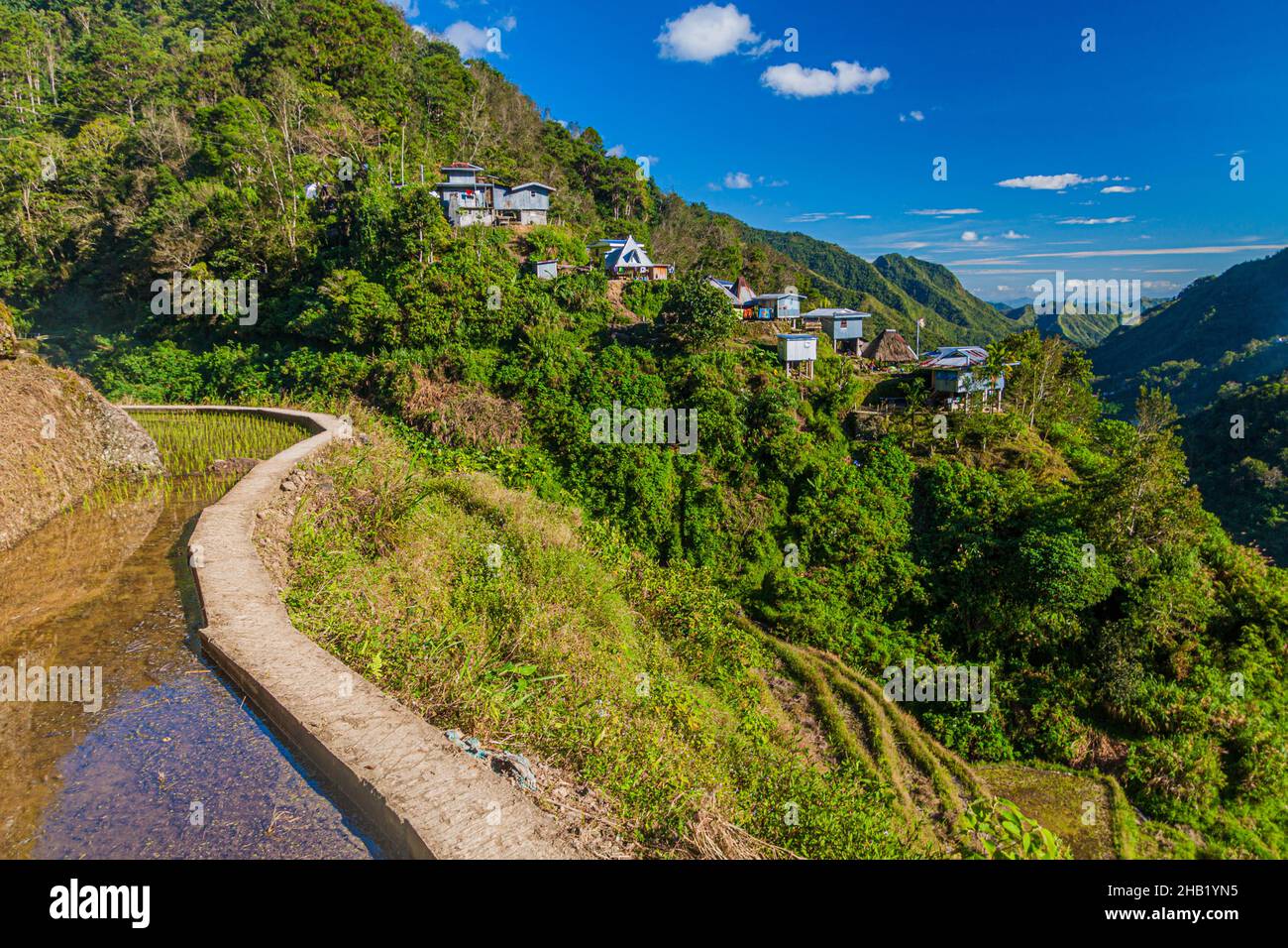 Village in Ifugao rice terraces on Luzon island, Philippines Stock ...