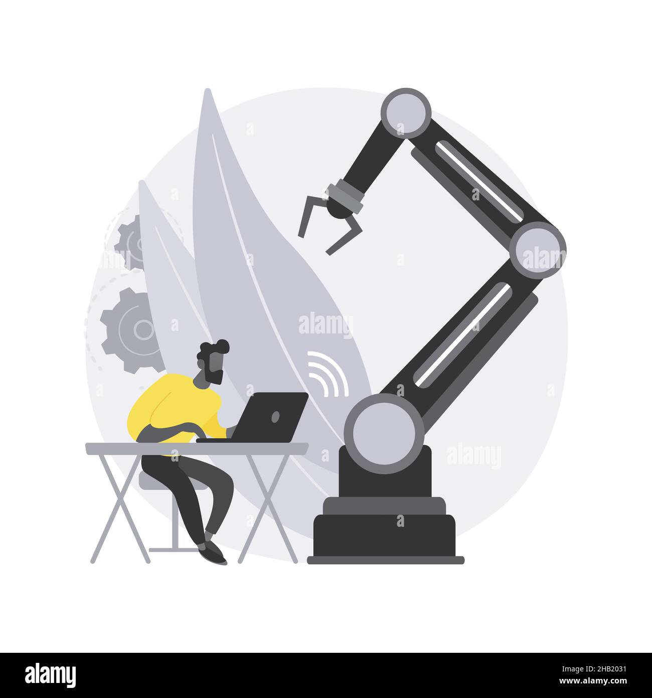 Remotely operated robots abstract concept vector illustration Stock ...