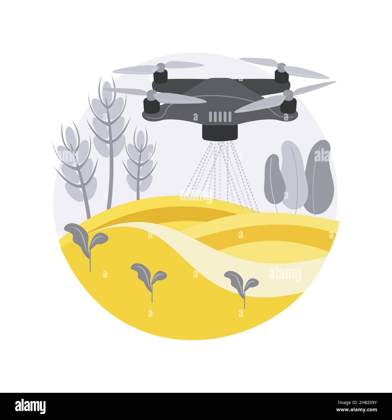 Agriculture drone use abstract concept vector illustration Stock Vector ...