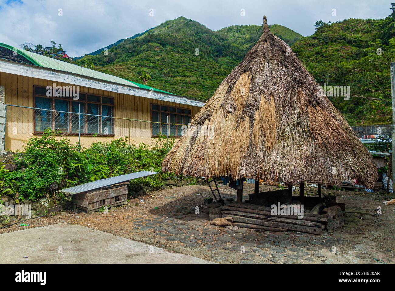 Thatched hut in Cambulo village, Luzon island, Philippines Stock Photo ...