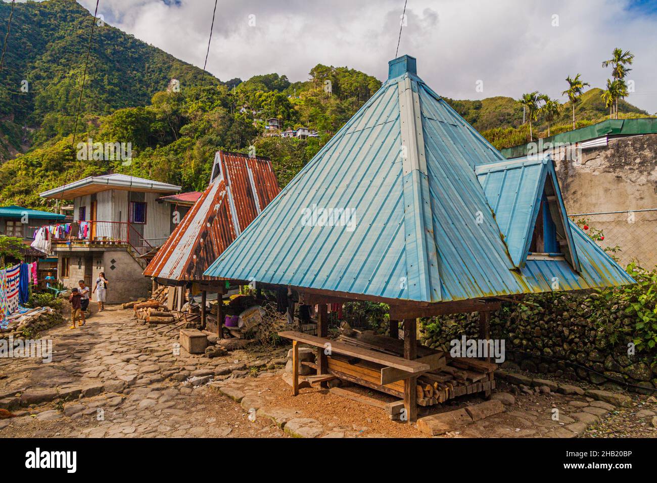 CAMBULO, PHILIPPINES - JANUARY 22, 2018: Huts in Cambulo village, Luzon ...