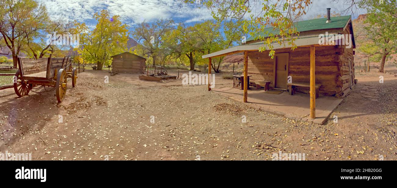 Pioneer buildings at the historic Lonely Dell Ranch at Lee's Ferry near ...