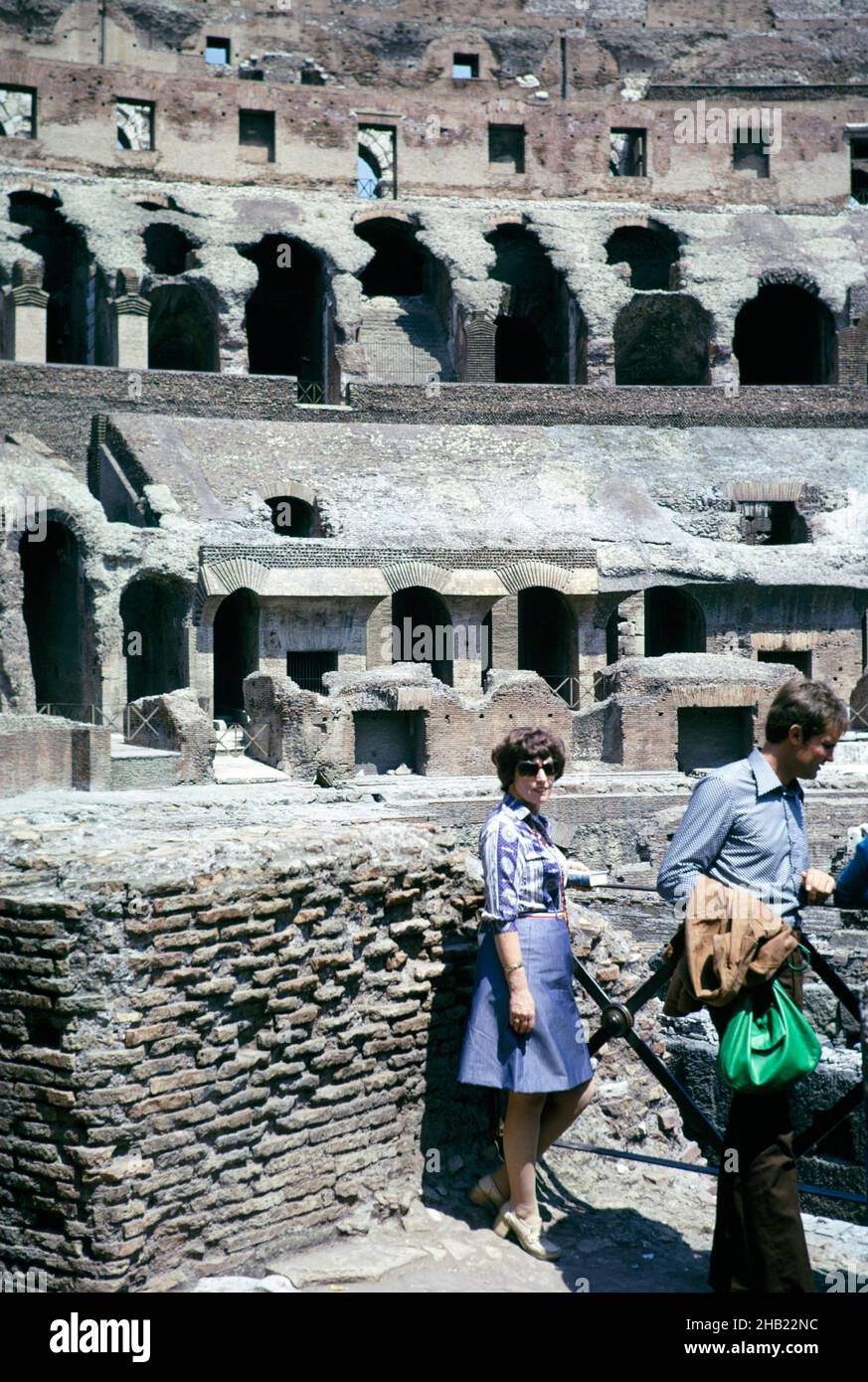 The Roman Colosseum or Flavian Amphitheatre, Rome, Italy in 1974 built ...