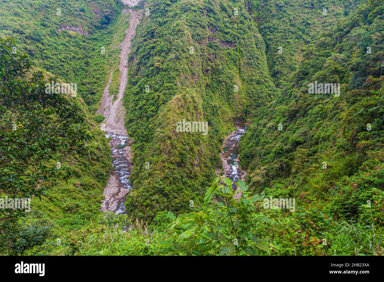 Deep river valley near Batad village, Luzon island, Philippines Stock ...