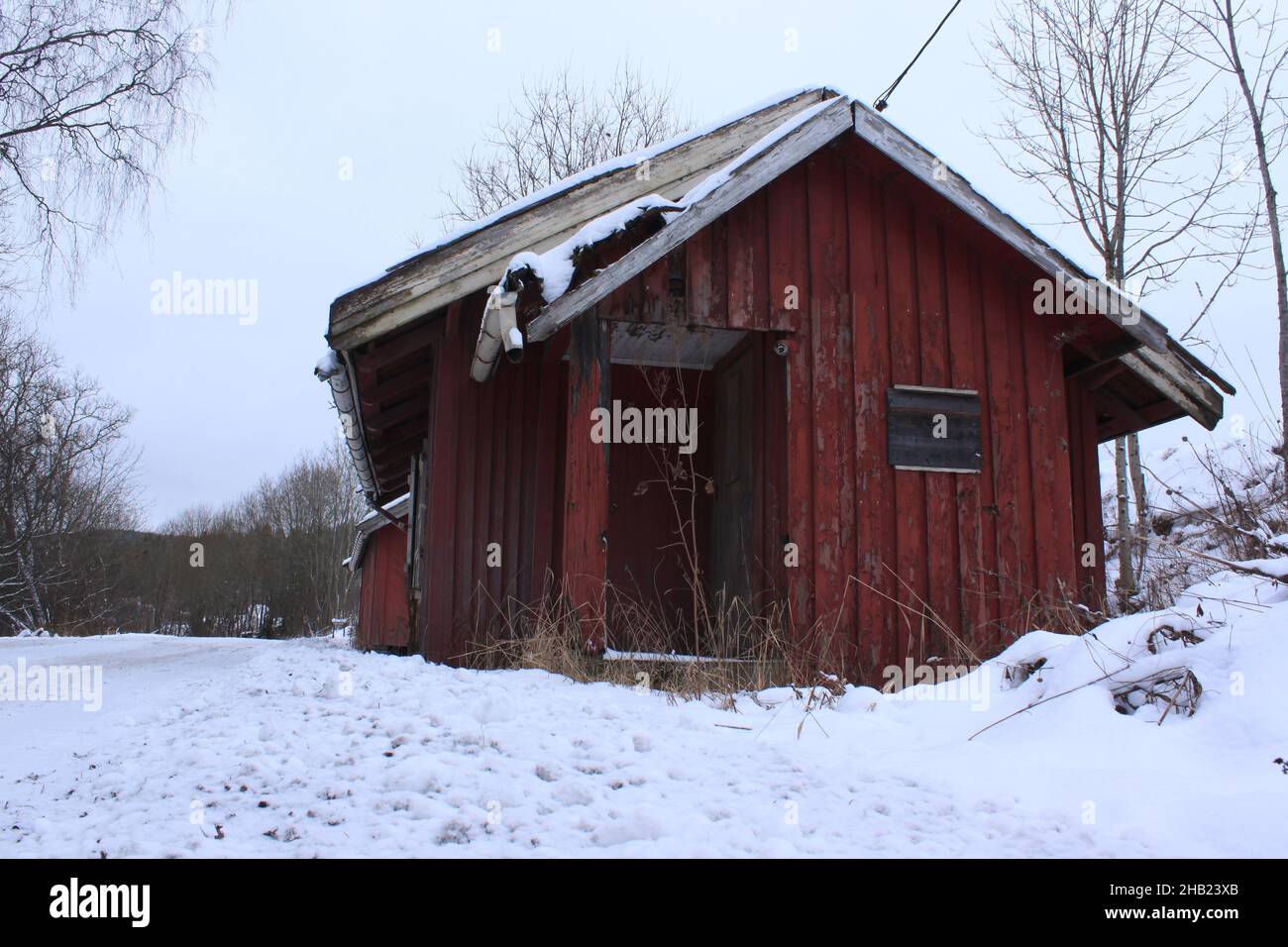 old and dilapidated wooden building - Bogstad Gård Stock Photo - Alamy