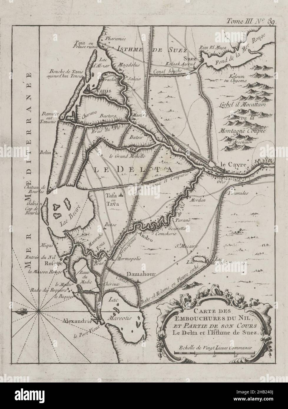 Carte Des Embouchures du Nil et Partie de Son Cours de Delta et l ...