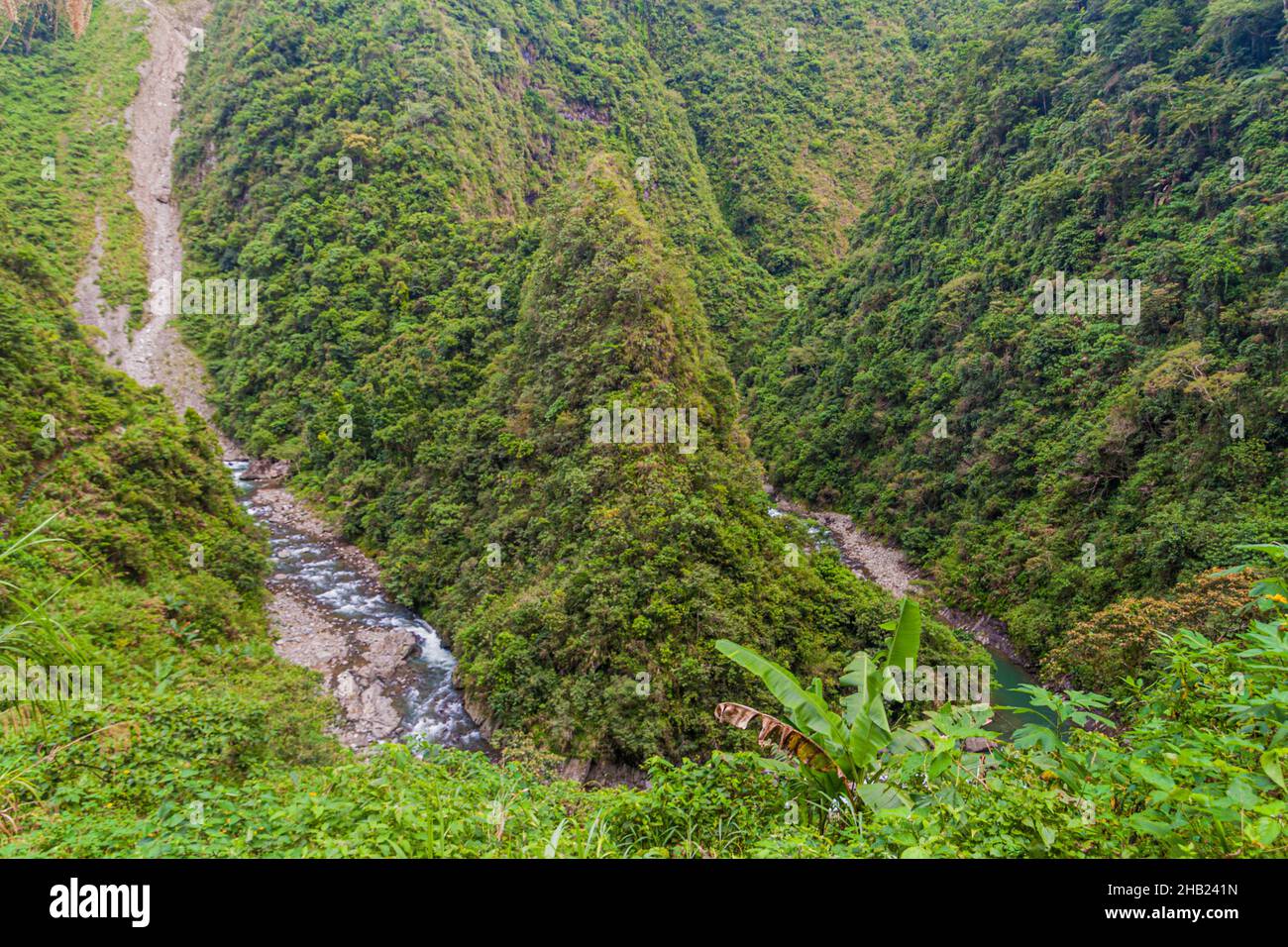 Deep river valley near Batad village, Luzon island, Philippines Stock ...
