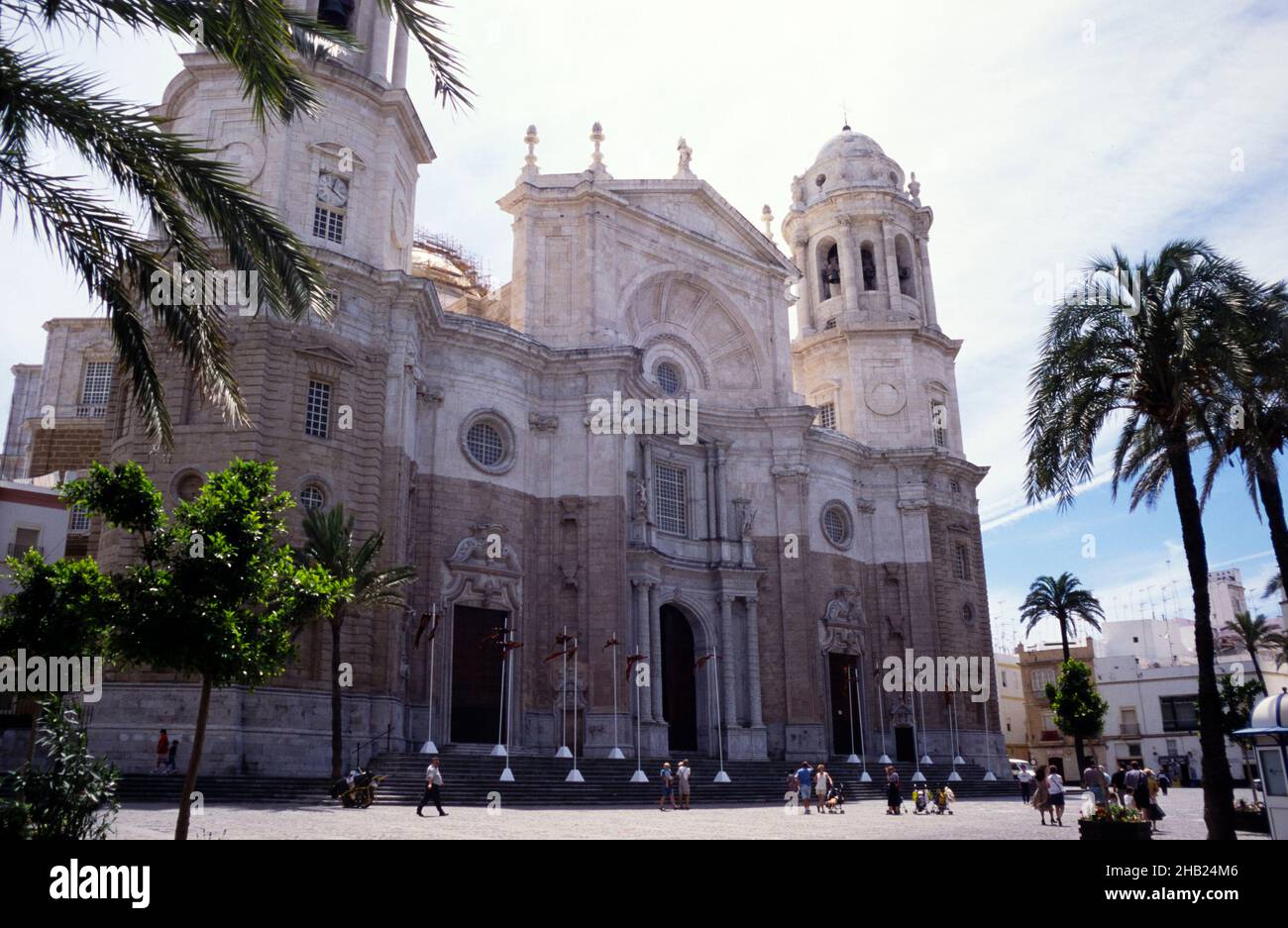 Cathedral church building, Plaza de la Catedral, Cadiz, Spain Stock ...