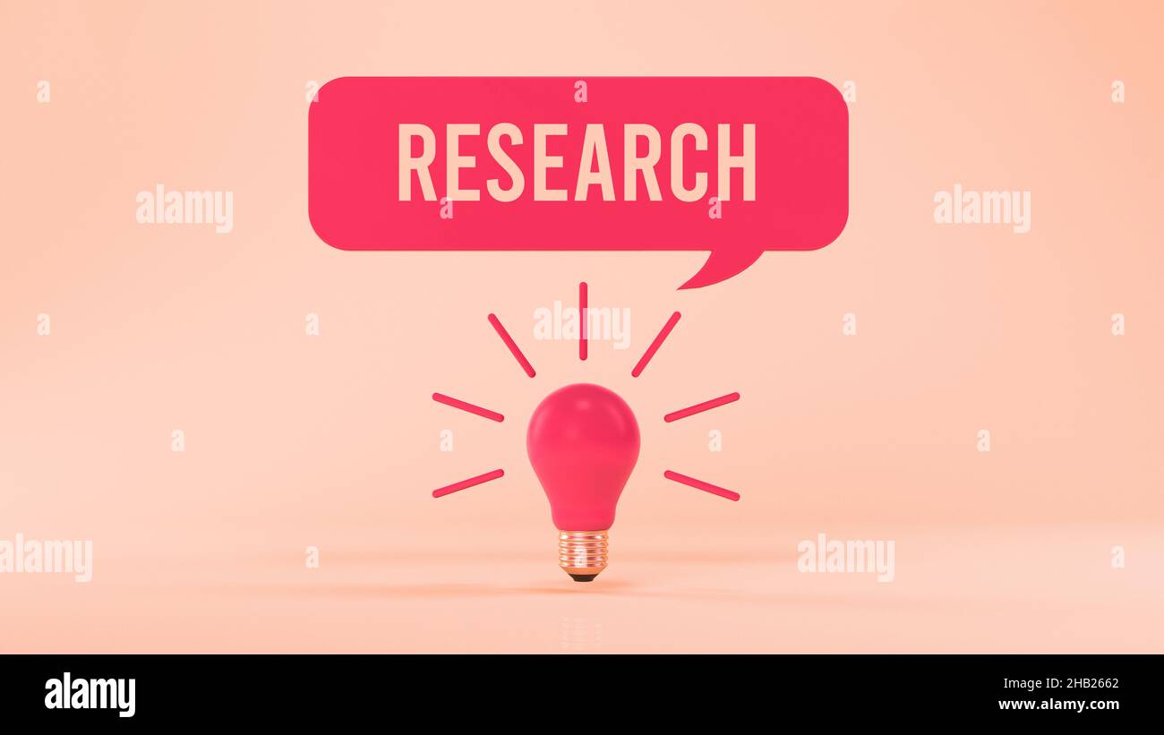 Research and light bulb Stock Photo - Alamy