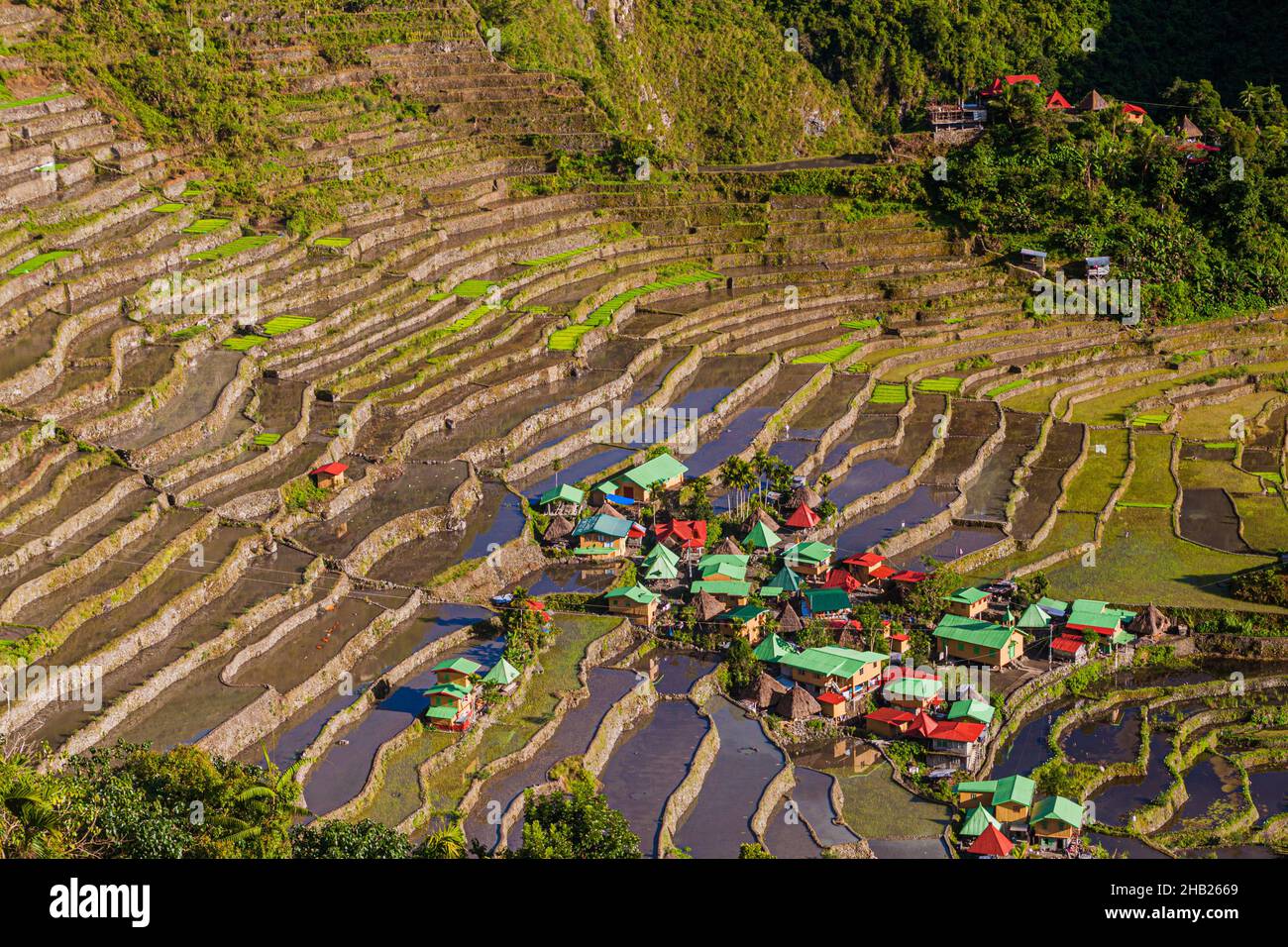 Village in Batad rice terraces, Luzon island, Philippines Stock Photo ...