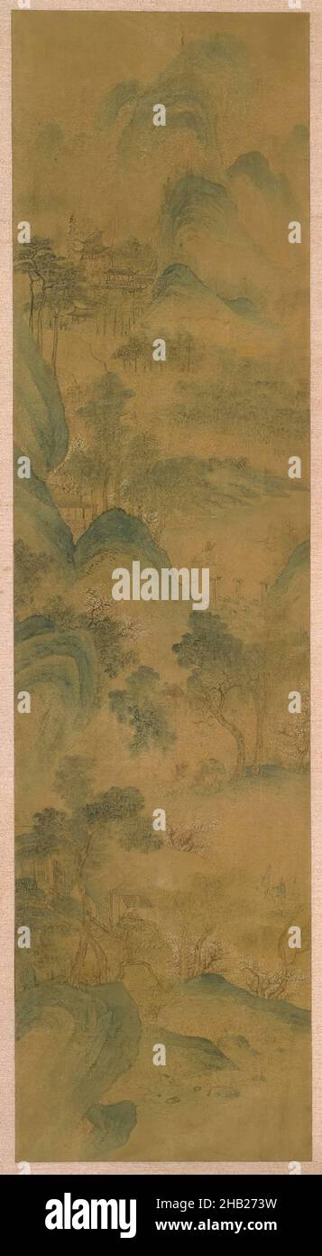 1 of 4-Panel Screen: Scenes of Four Seasons, Ink and light color on ...