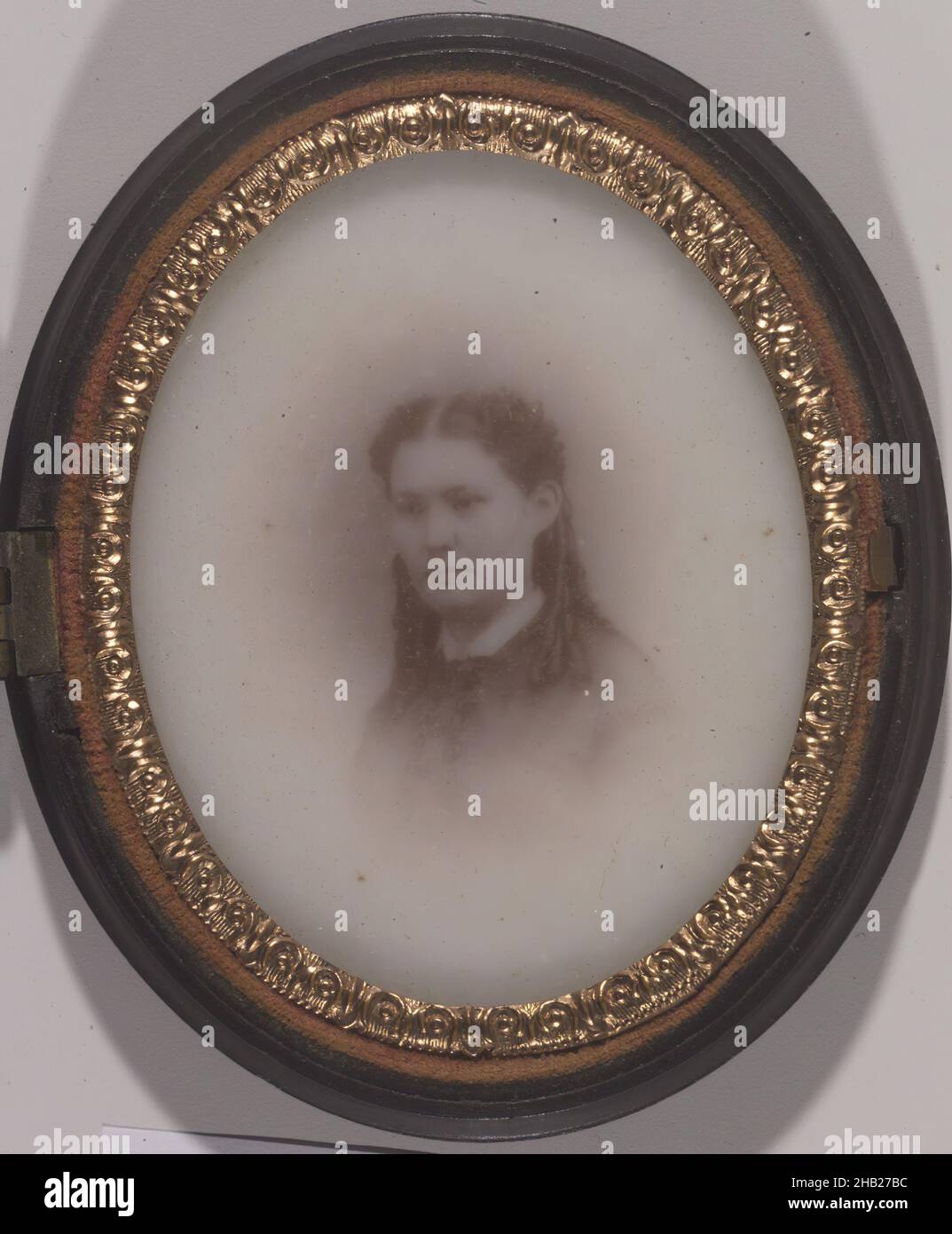Portrait of a Young Woman, Ambrotype on milk glass, ca. 1860's, gold ...