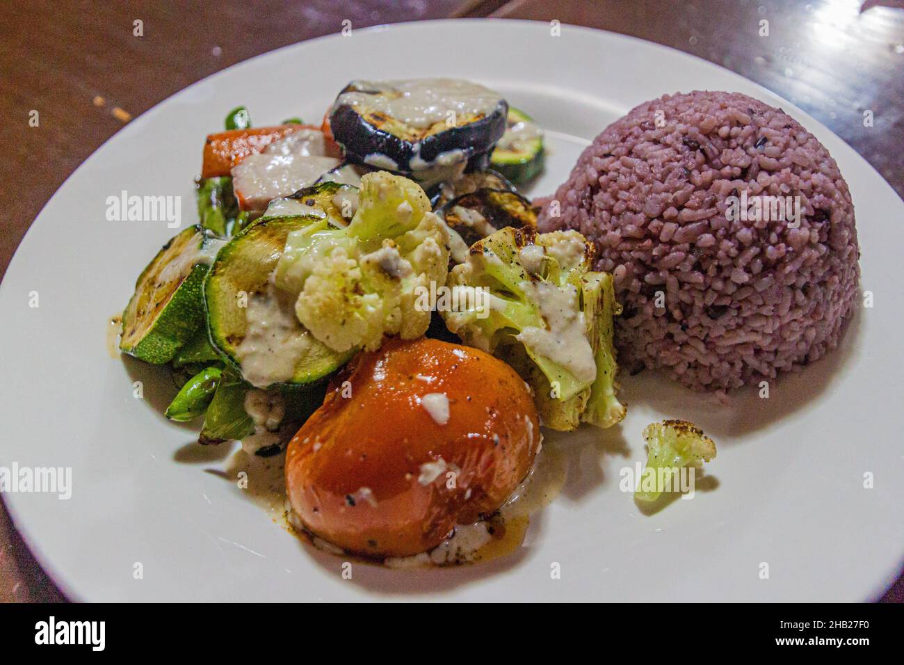 Meal in Philippines - rice with vegetables Stock Photo - Alamy