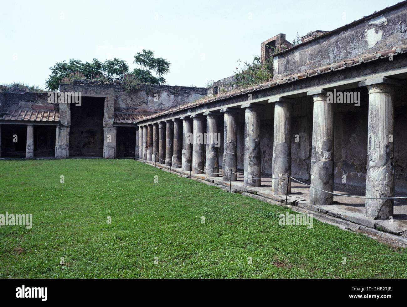 The Stabian Baths Palaestra thermae building at the archaeological site ...