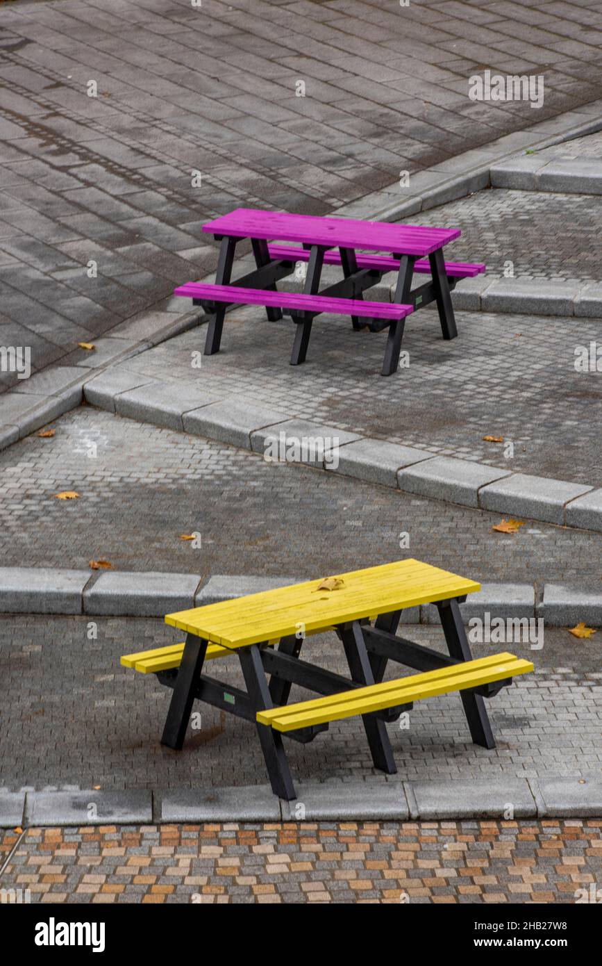 Brightly coloured outdoor tables chairs hi-res stock photography and ...