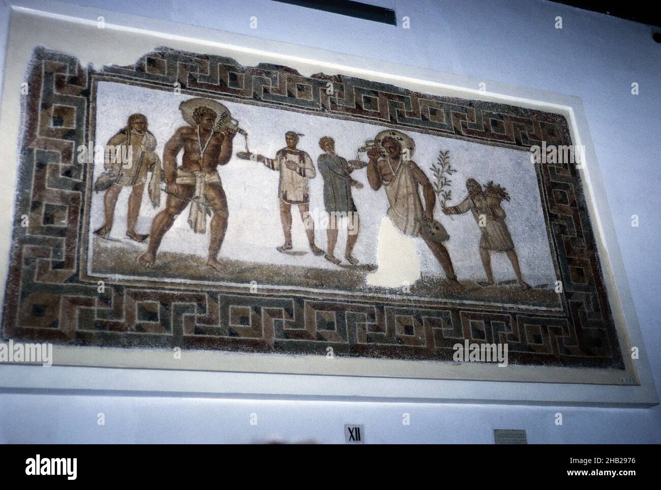 Bardo national museum, Tunis, Tunisia in 1998 - Roman mosaic Bacchus ...