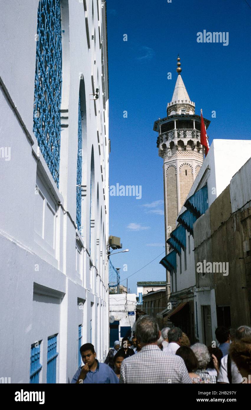 Minaret of Hammouda Pacha Mosque or Hamouda Pacha al Mouradi mosque in ...